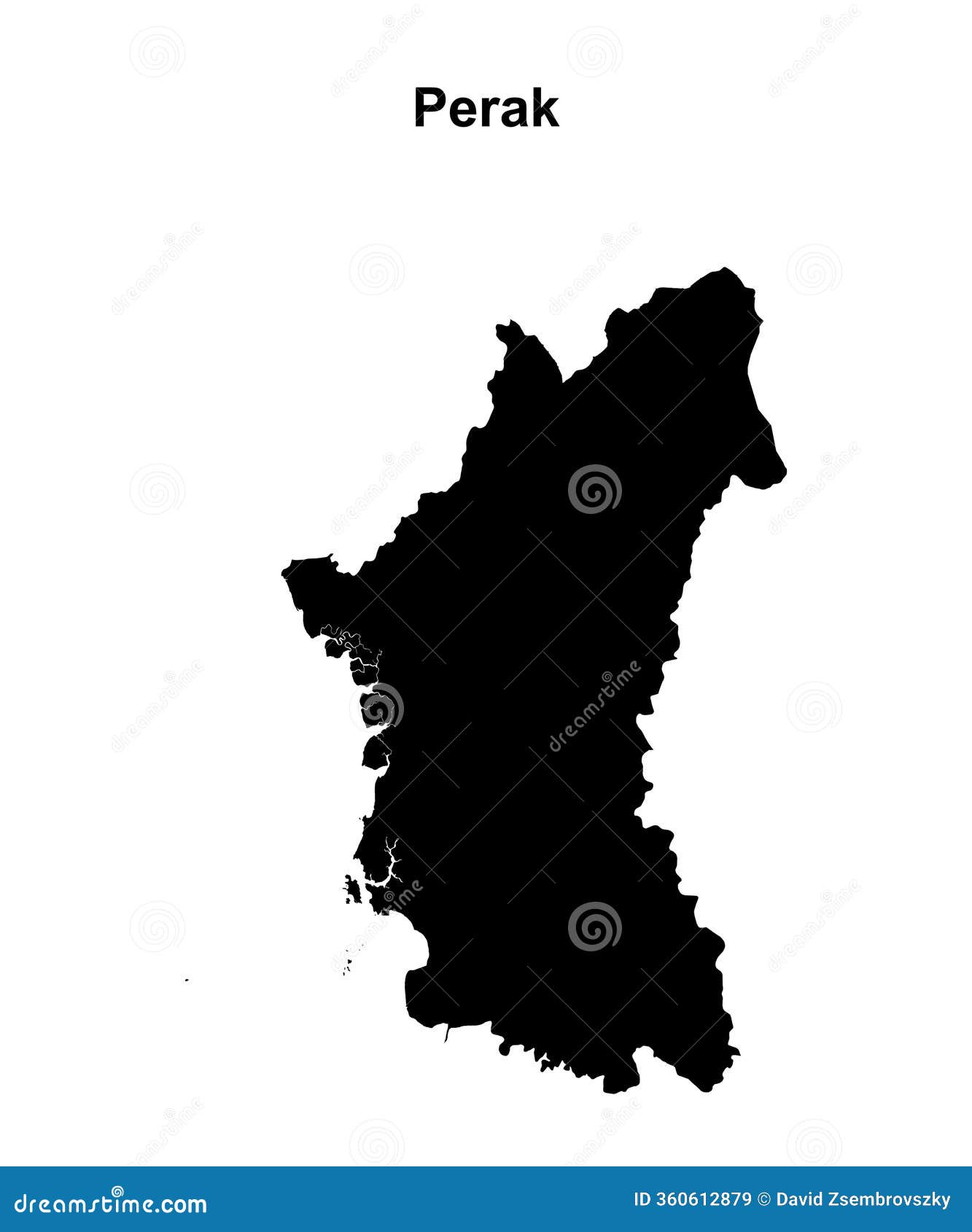 Perak outline map stock illustration. Illustration of detailed - 360612879