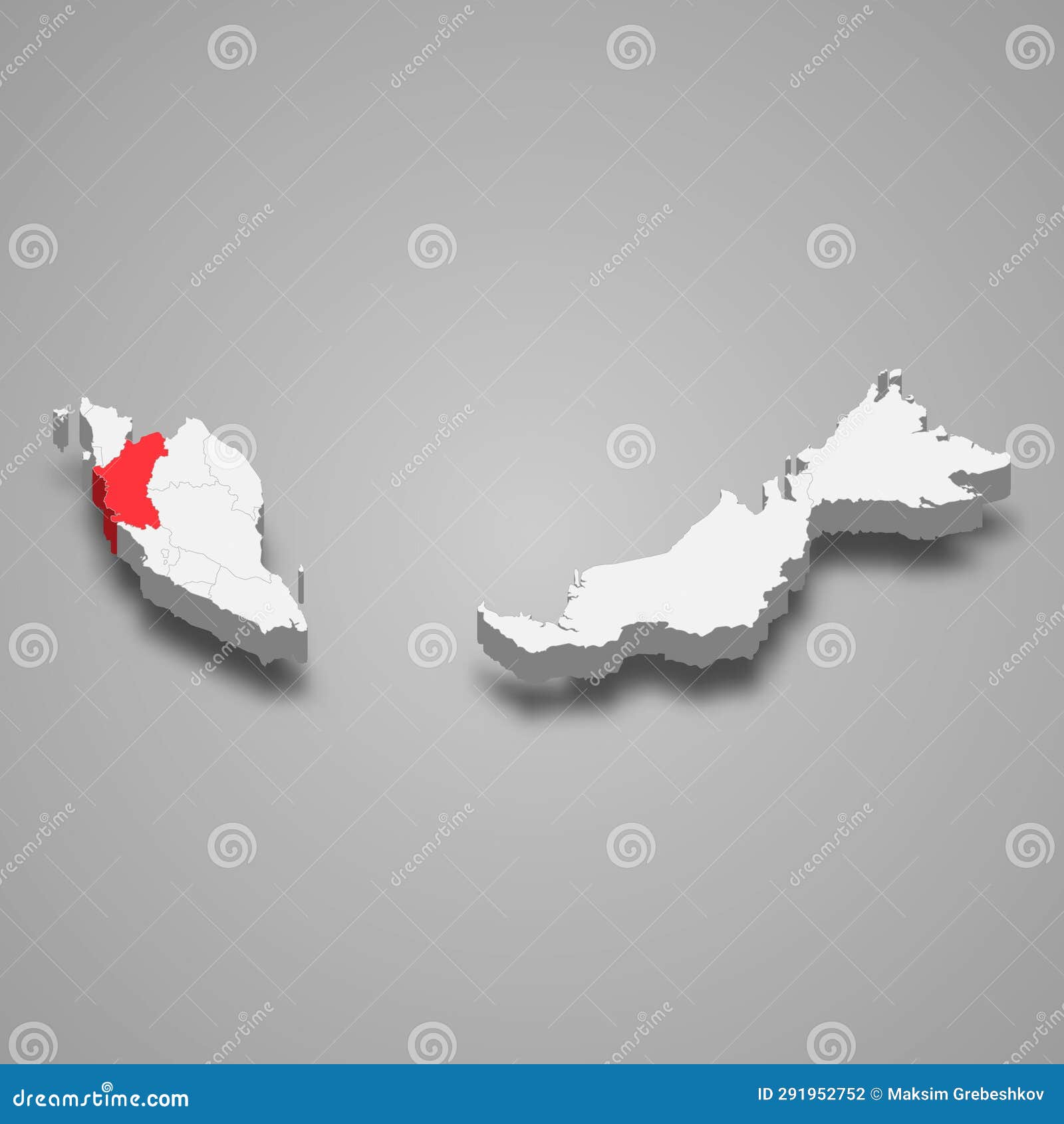 Perak State Location within Malaysia 3d Map Stock Vector - Illustration ...
