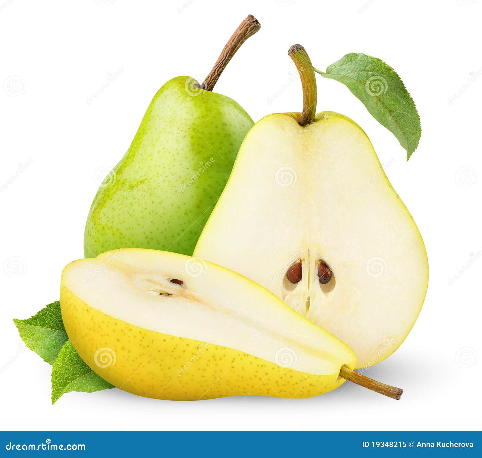 Peras verdes y amarillas imagen de archivo. Imagen de medio - 19348215