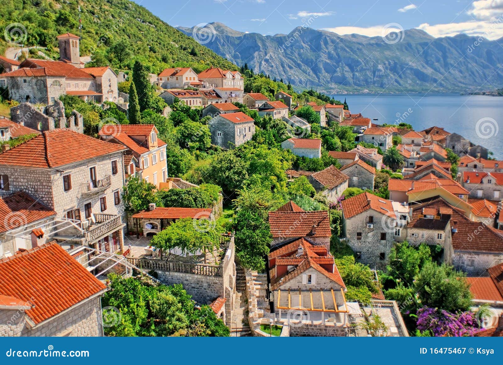 Perast city stock image. Image of water, town, kotor - 16475467