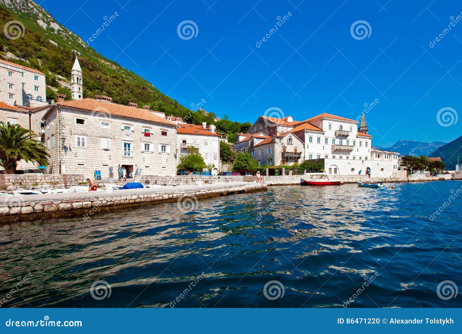 Perast city, Montenegro editorial image. Image of boat - 86471220