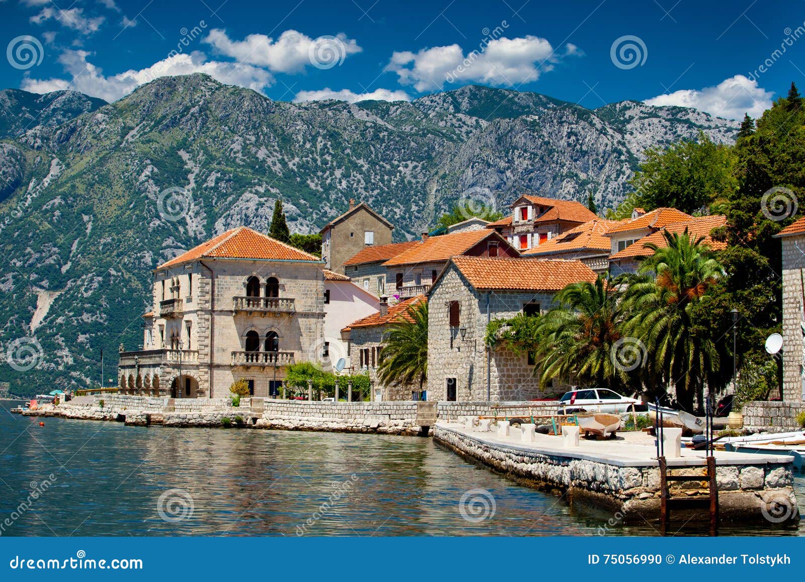 Perast city, Montenegro stock photo. Image of city, mountain - 75056990