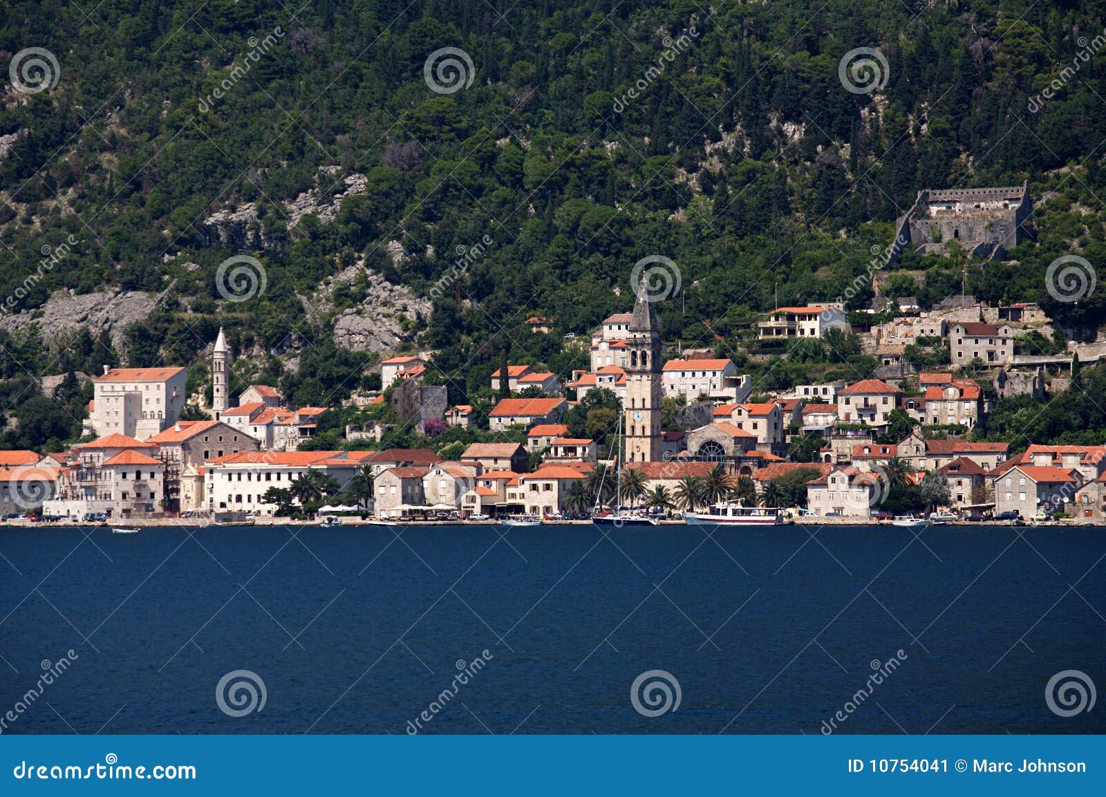 Perast Town stock image. Image of maritime, water, quay - 10754041