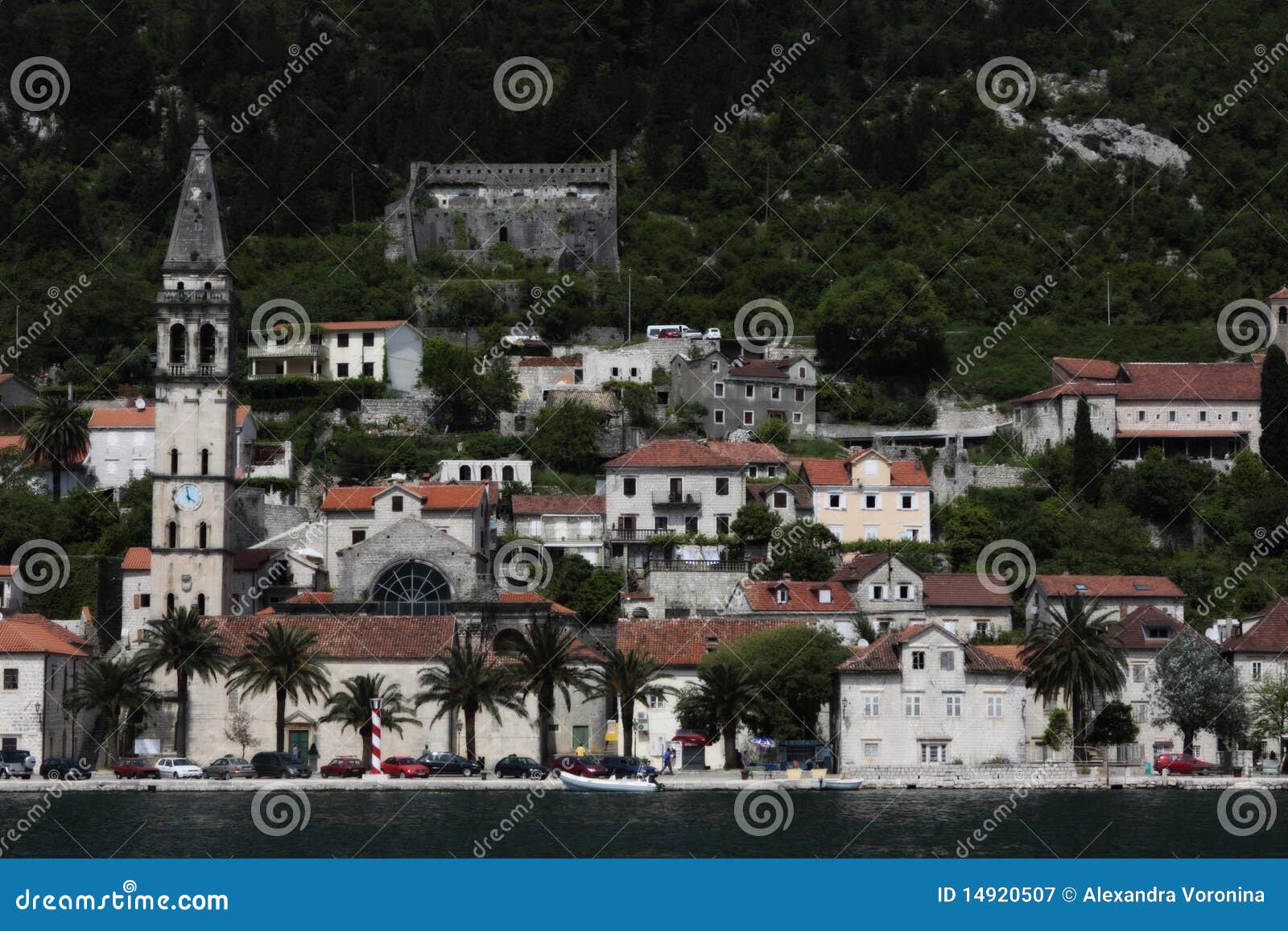 Perast town. stock image. Image of standing, front, summer - 14920507