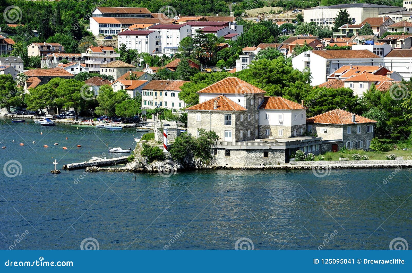 Perast Village in Kotor Bay Stock Image - Image of green, vacations ...