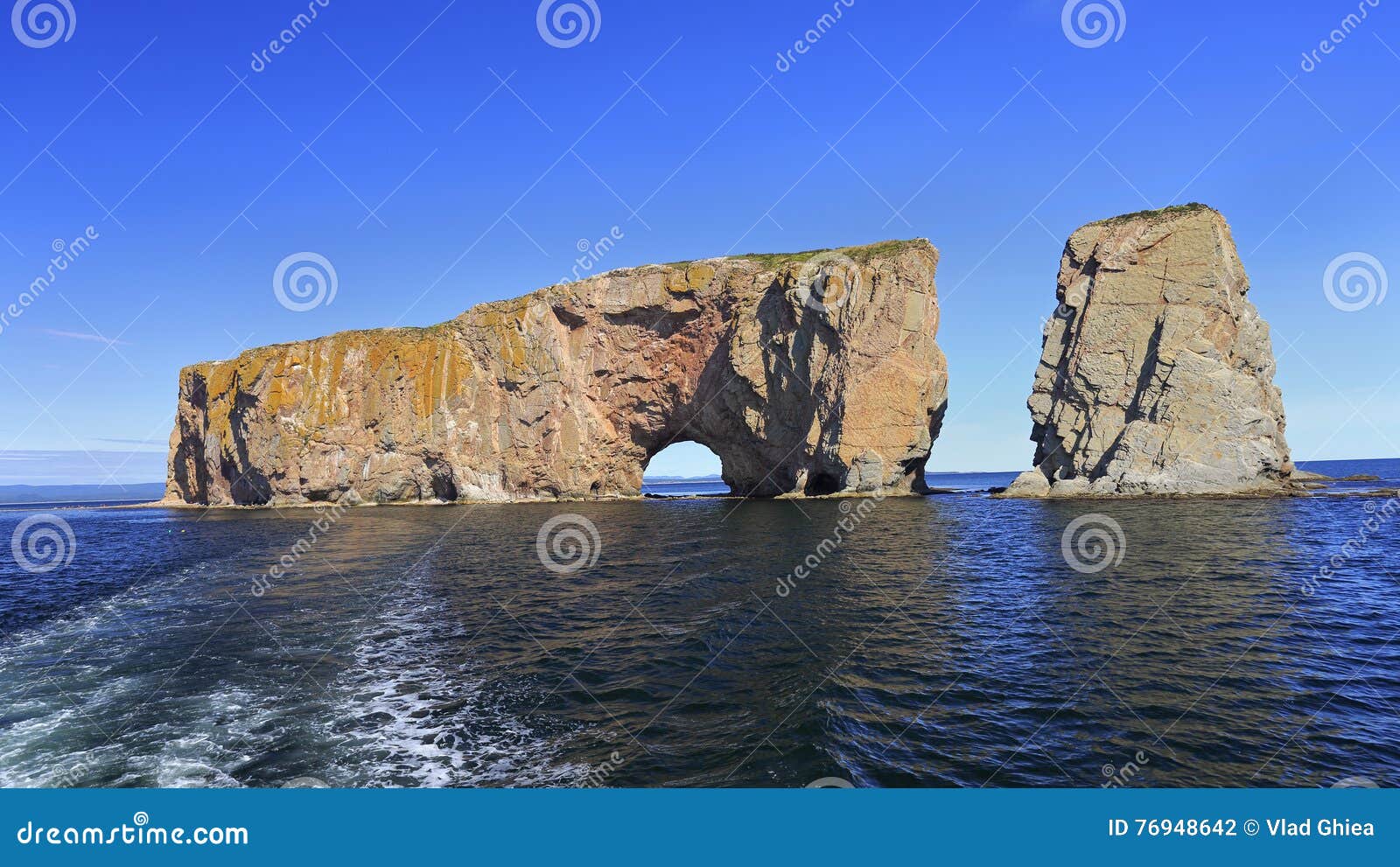 Perce Rock in Quebec, Canada Stock Photo - Image of blue, perce: 76948642