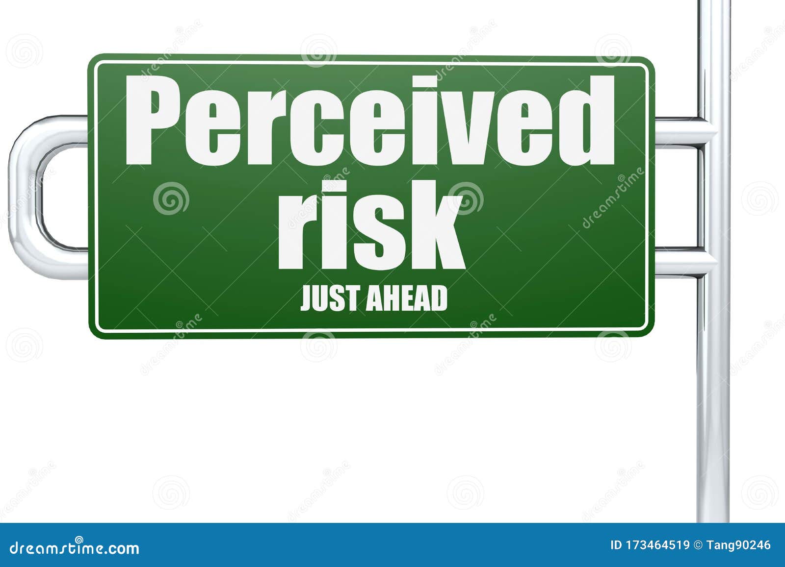 Perceived Risk Word on Green Road Sign Stock Illustration ...