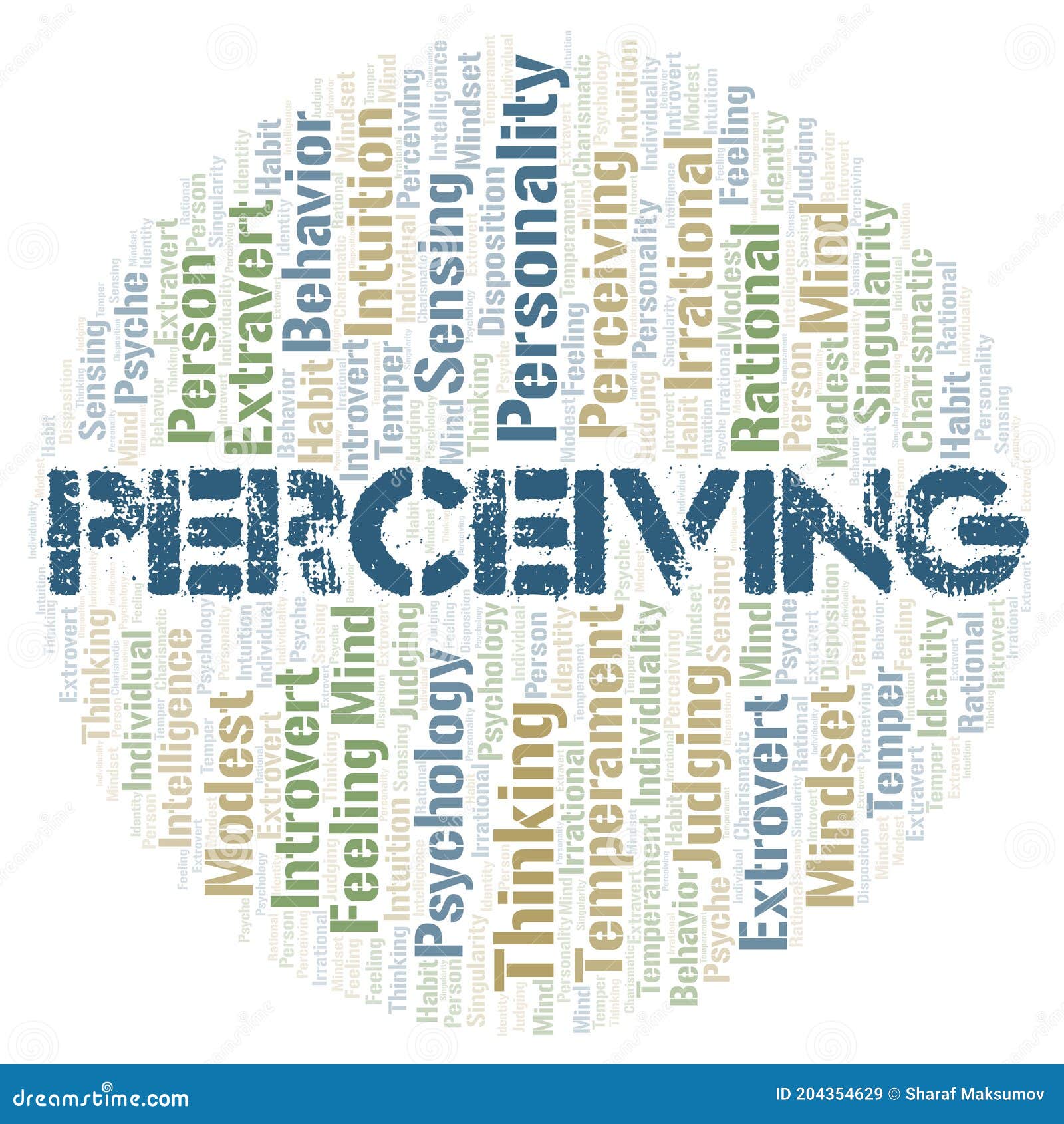 Perceiving Typography Word Cloud Create With The Text Only. Royalty ...