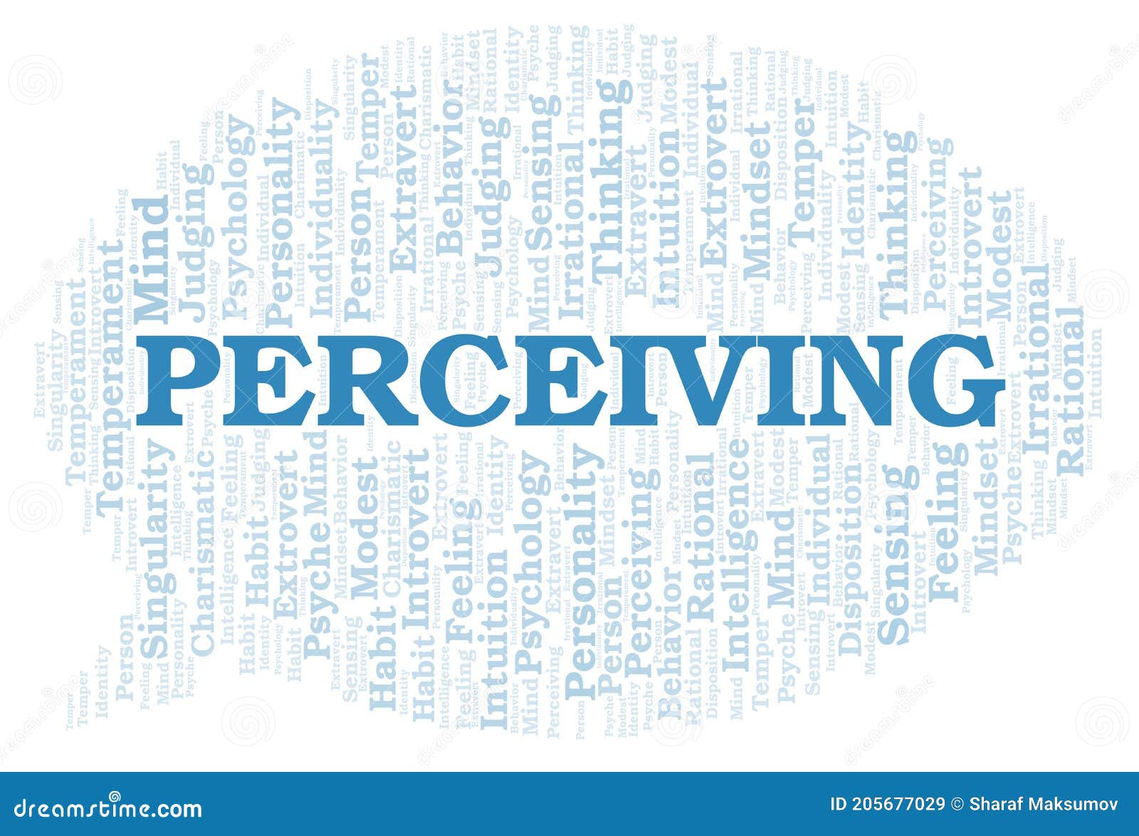 Perceiving Typography Word Cloud Create With The Text Only. Stock ...