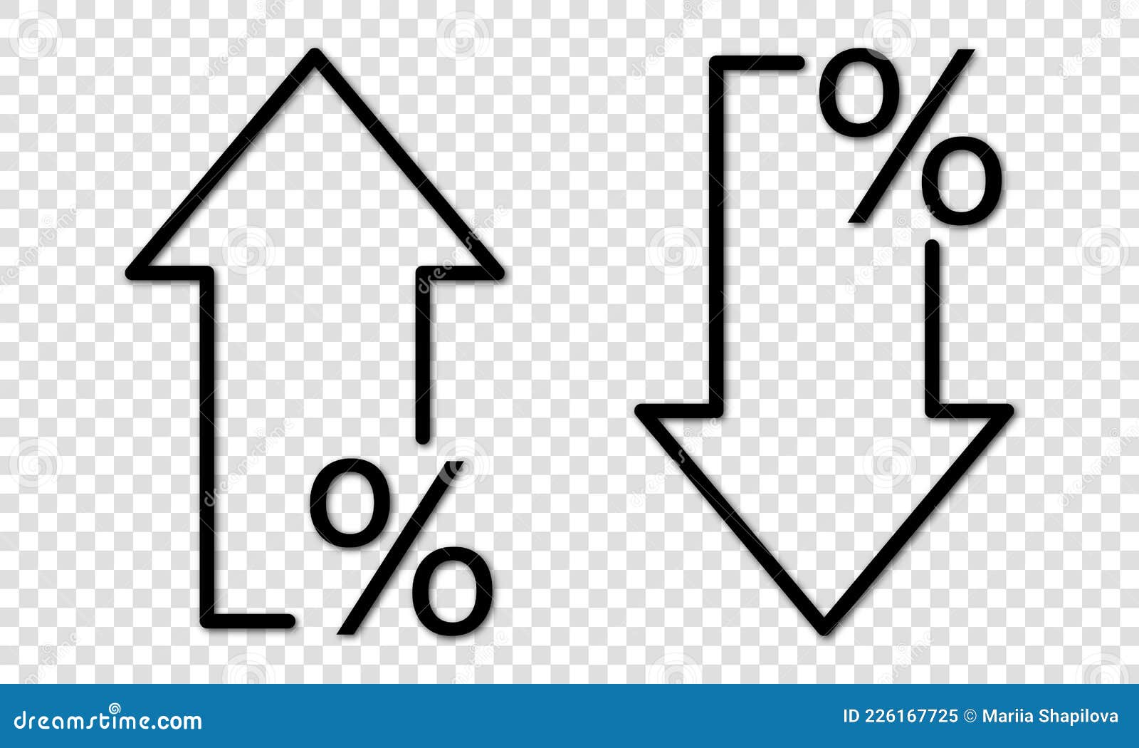 Percent arrow icon stock vector. Illustration of graphic - 226167725