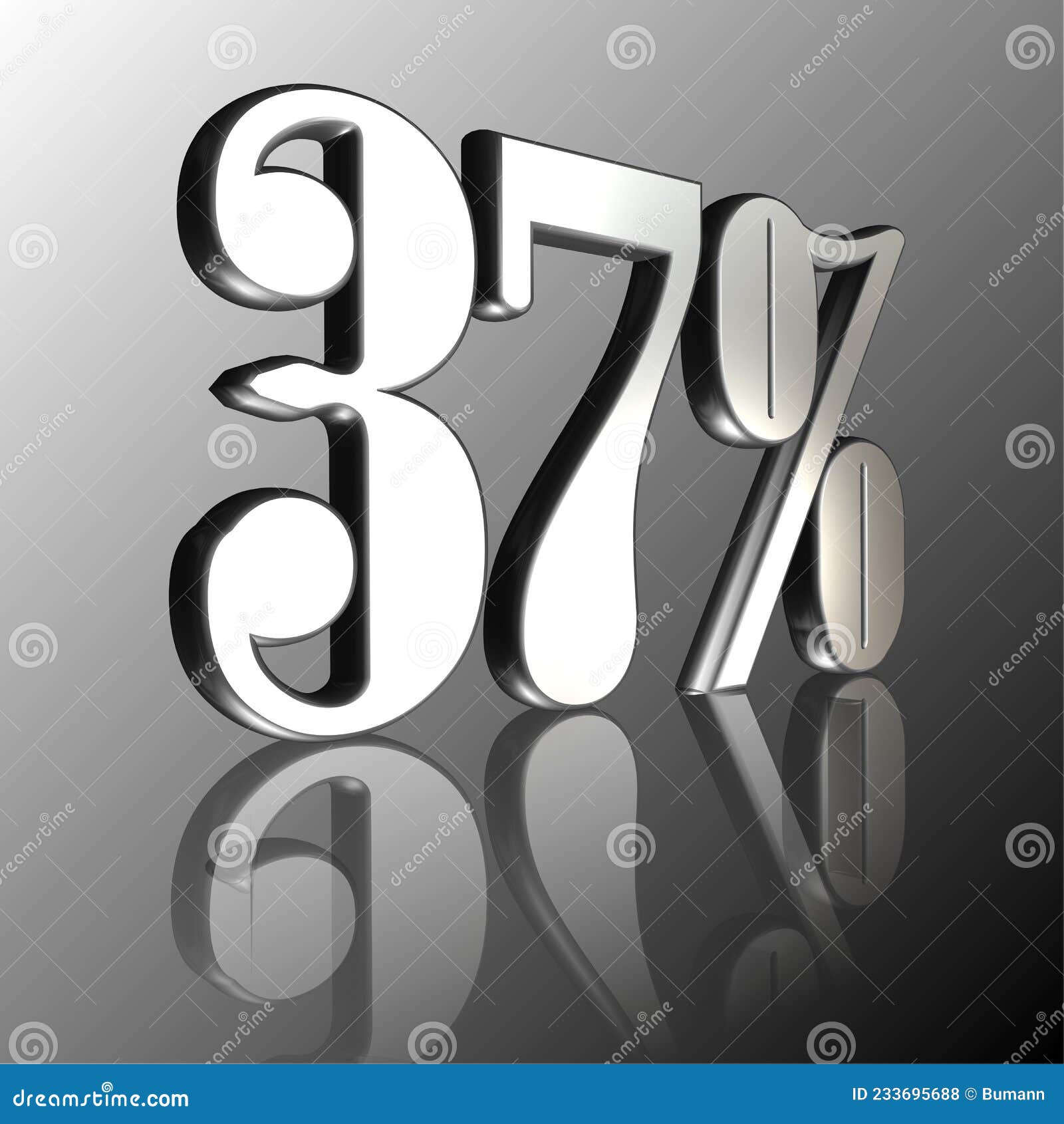 37 , 37 Percent As a 3D Illustration, 3D Rendering Stock Illustration ...