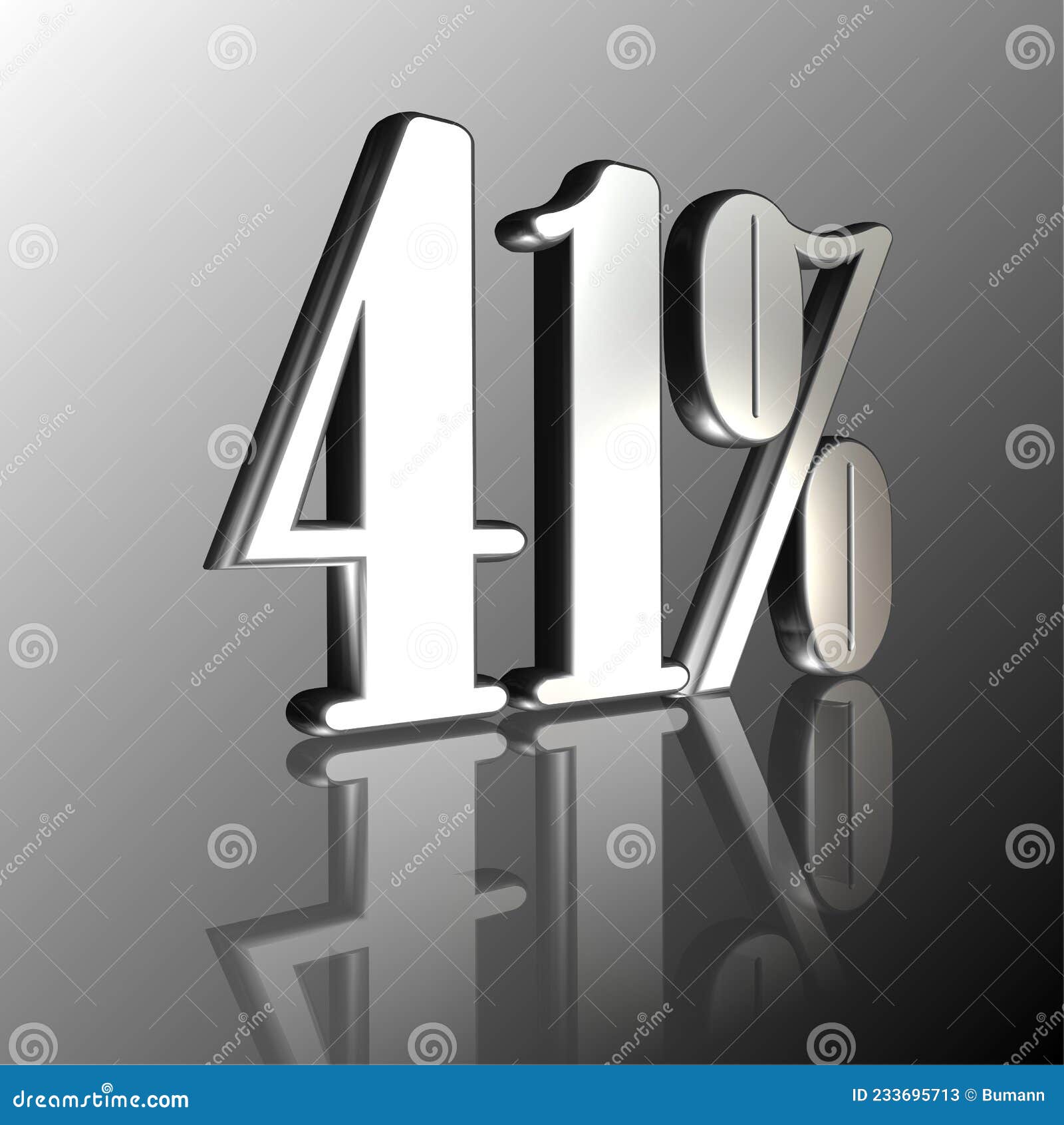 41 , 41 Percent As a 3D Illustration, 3D Rendering Stock Illustration ...