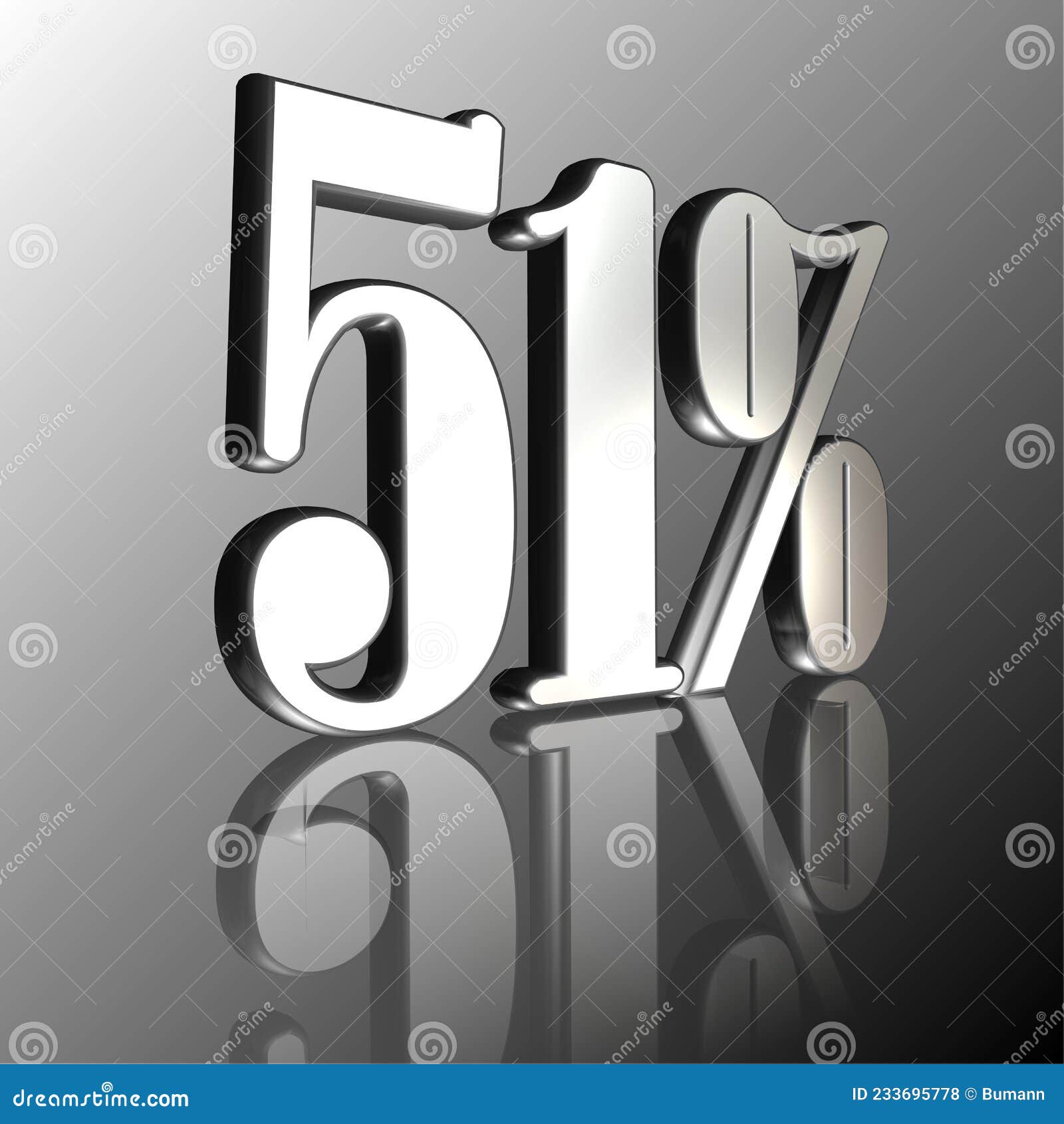 51 , 51 Percent As a 3D Illustration, 3D Rendering Stock Illustration ...