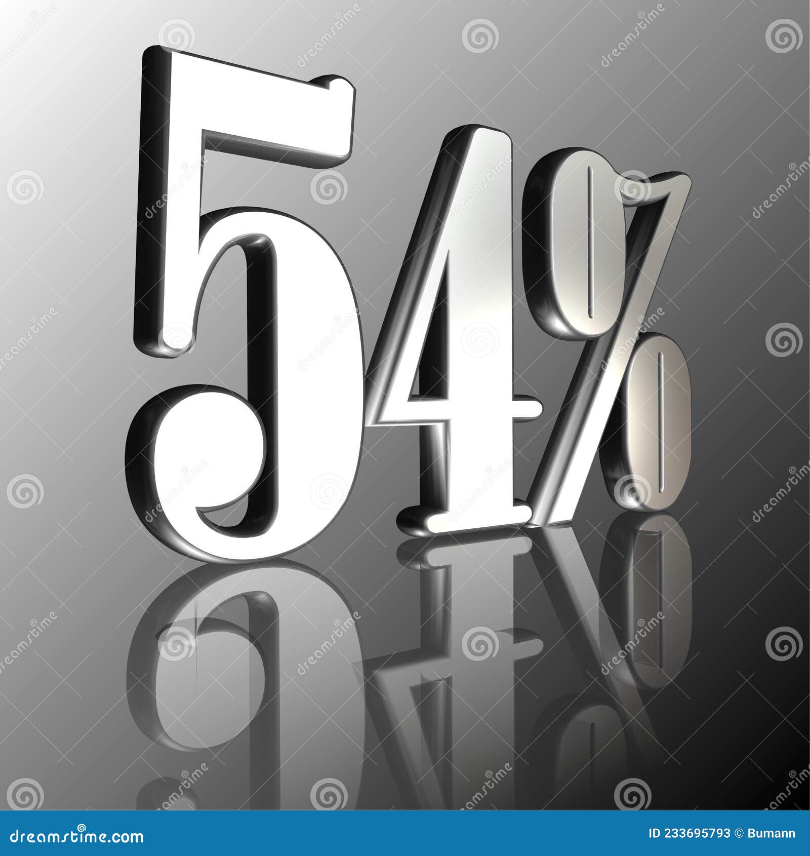 54 , 54 Percent As a 3D Illustration, 3D Rendering Stock Illustration ...