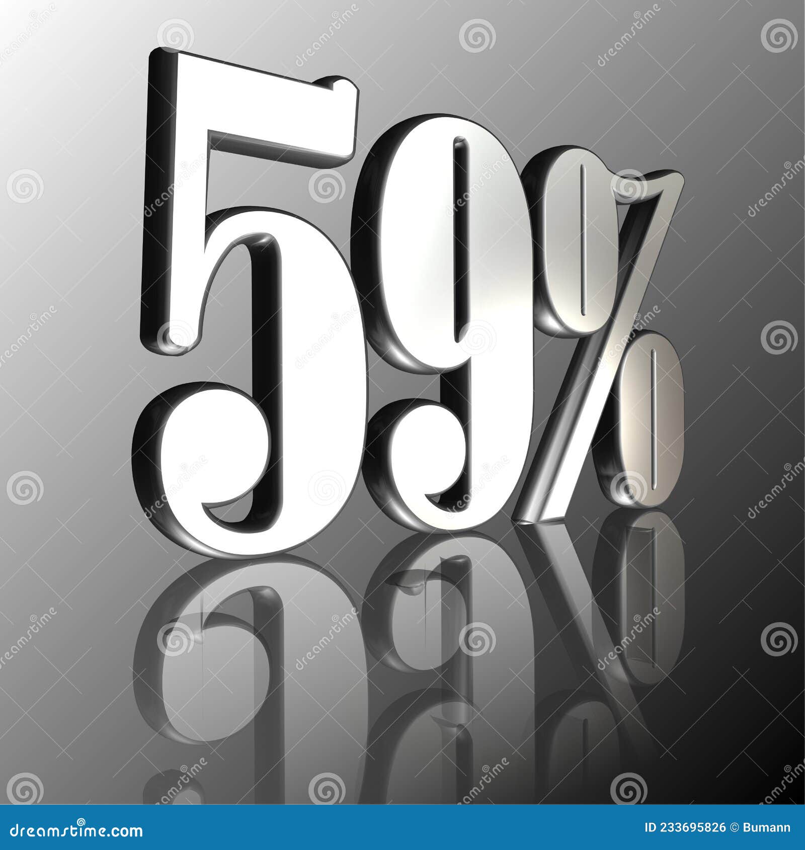 59 , 59 Percent As a 3D Illustration, 3D Rendering Stock Illustration ...