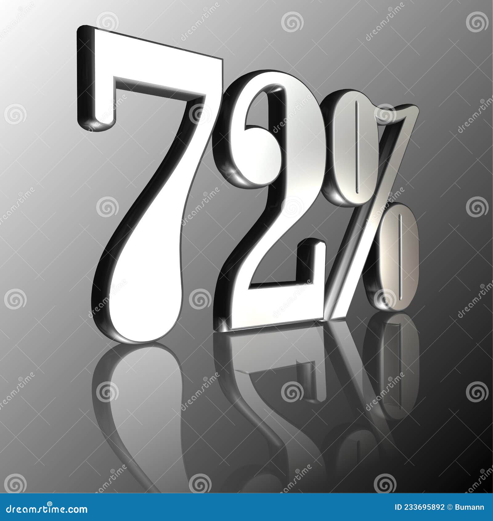 72 , 72 Percent As a 3D Illustration, 3D Rendering Stock Illustration ...