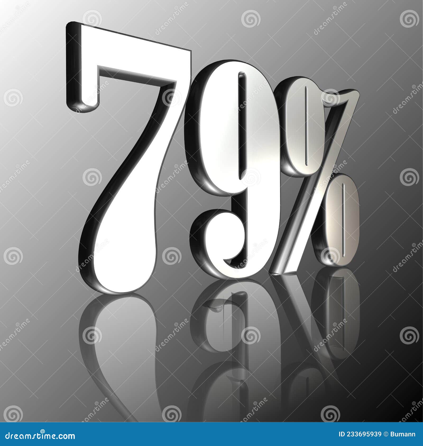 79 , 79 Percent As a 3D Illustration, 3D Rendering Stock Illustration ...