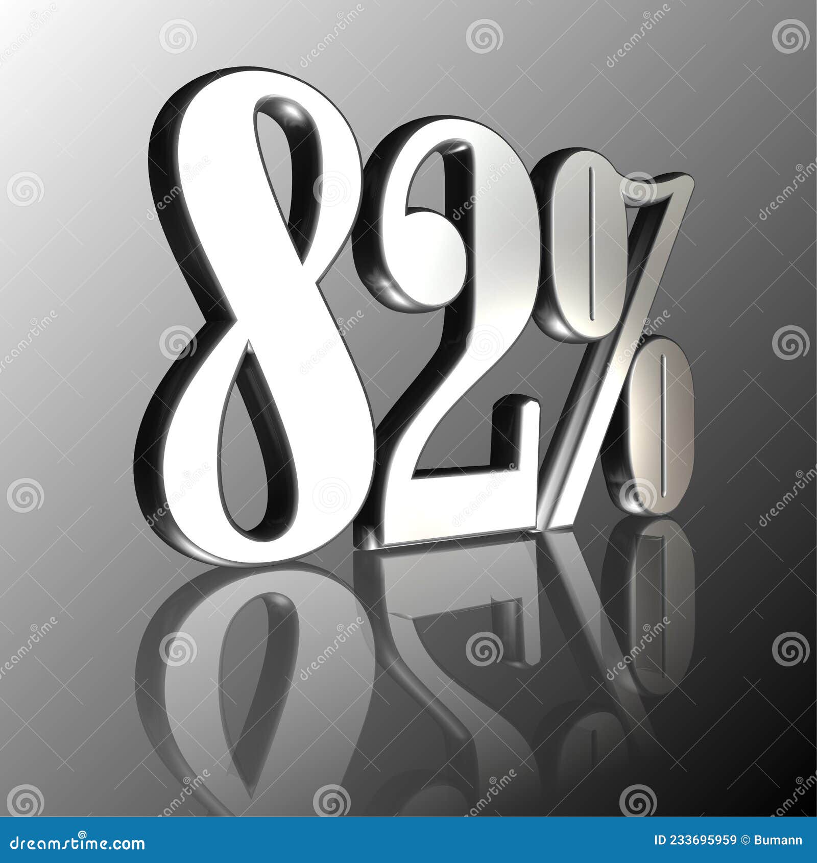 82 , 82 Percent As a 3D Illustration, 3D Rendering Stock Illustration ...