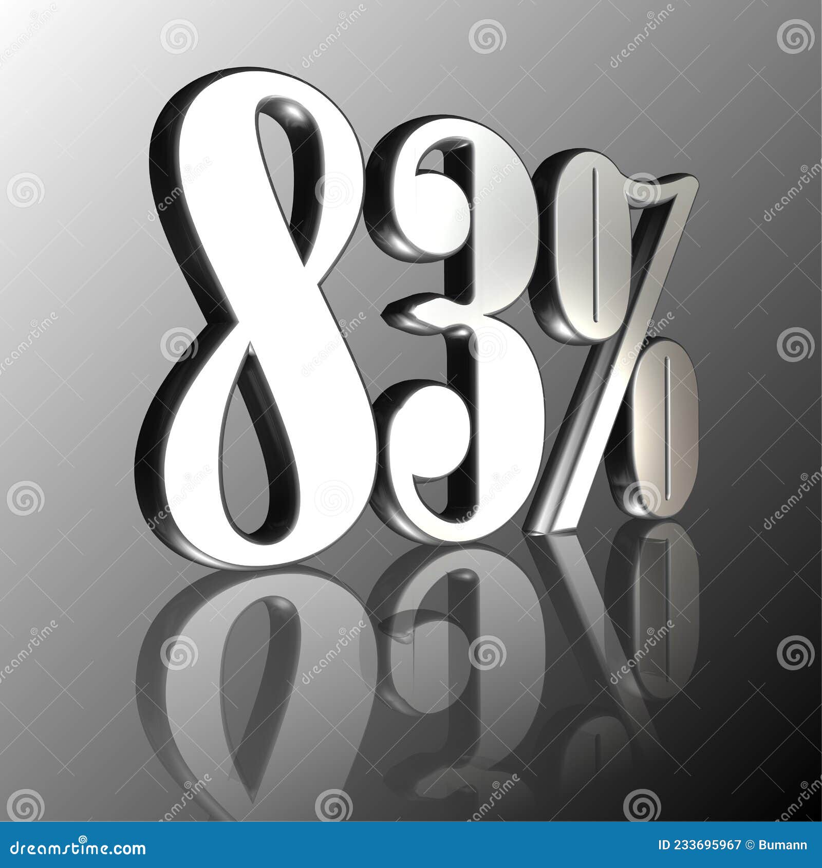 83 , 83 Percent As a 3D Illustration, 3D Rendering Stock Illustration ...