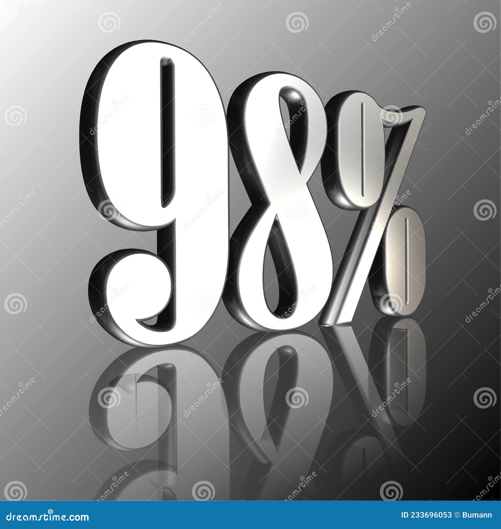 98 , 98 Percent As a 3D Illustration, 3D Rendering Stock Illustration ...