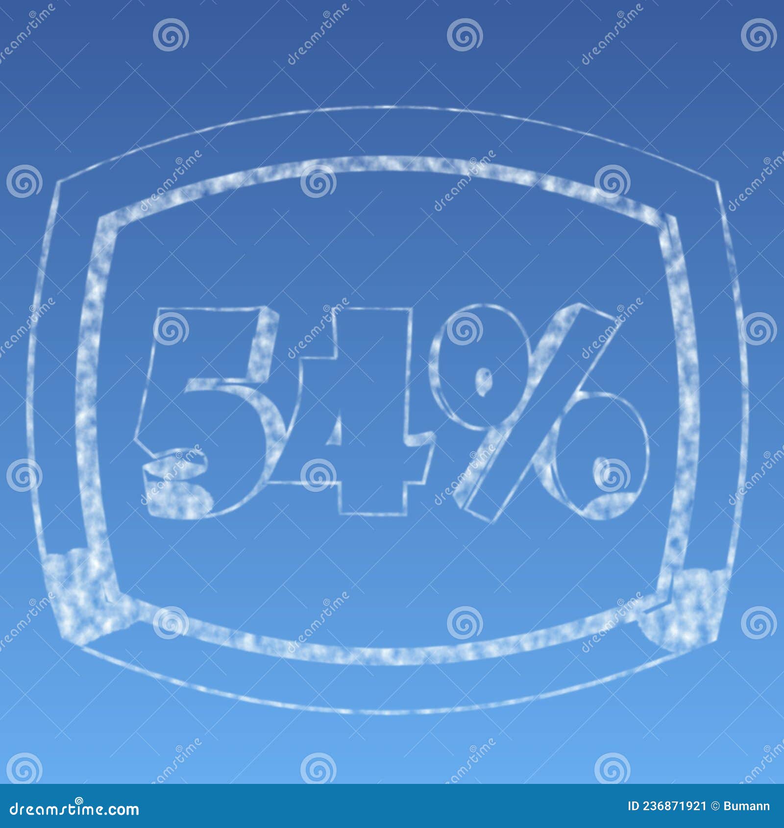 54 , 54 Percent As a 3D Illustration, 3D Rendering Stock Illustration ...