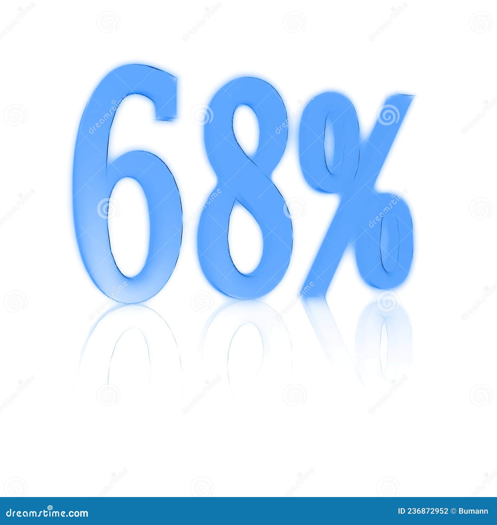 68 , 68 Percent As a 3D Illustration, 3D Rendering Stock Illustration ...