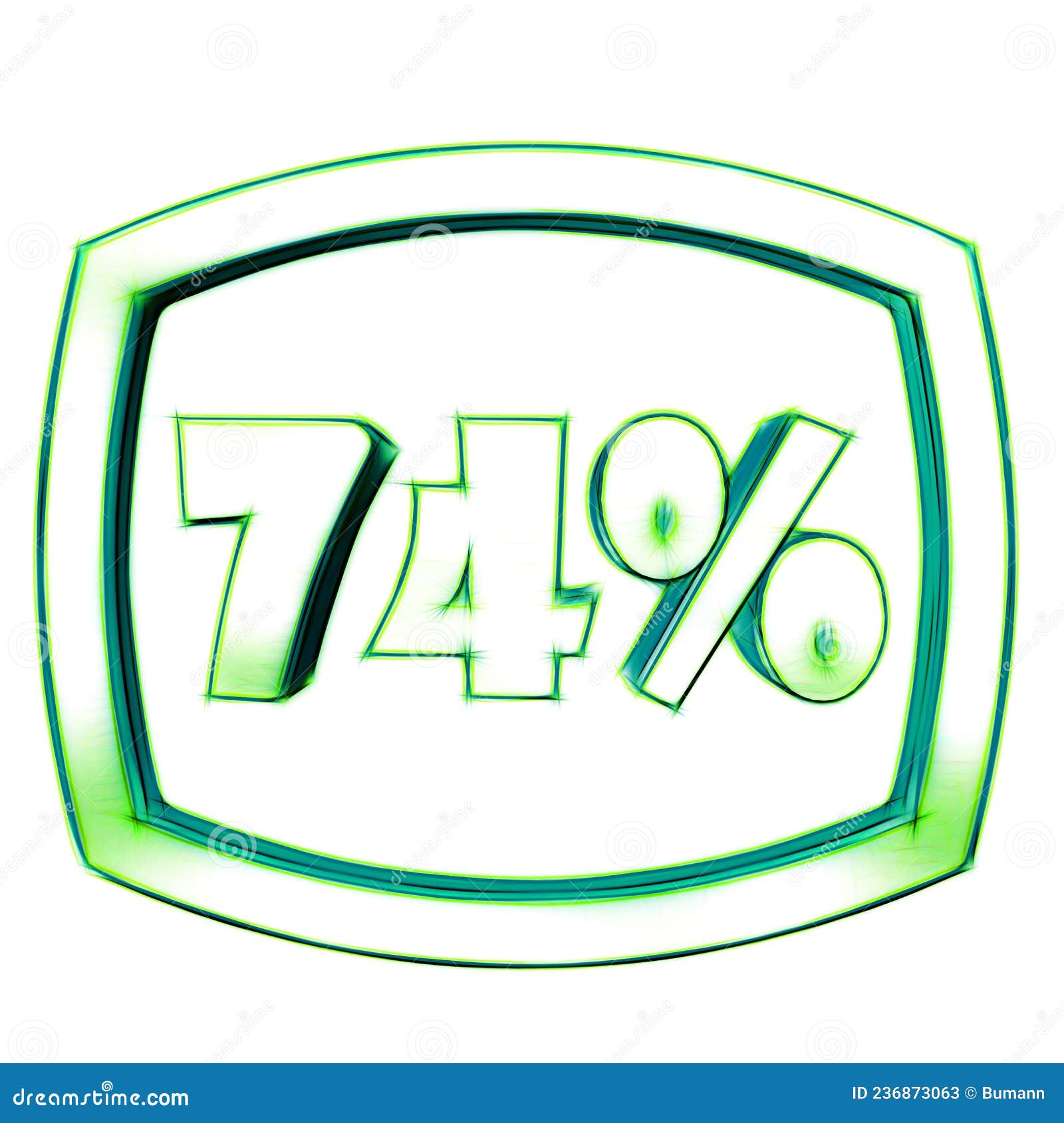 74 , 74 Percent As a 3D Illustration, 3D Rendering Stock Illustration ...