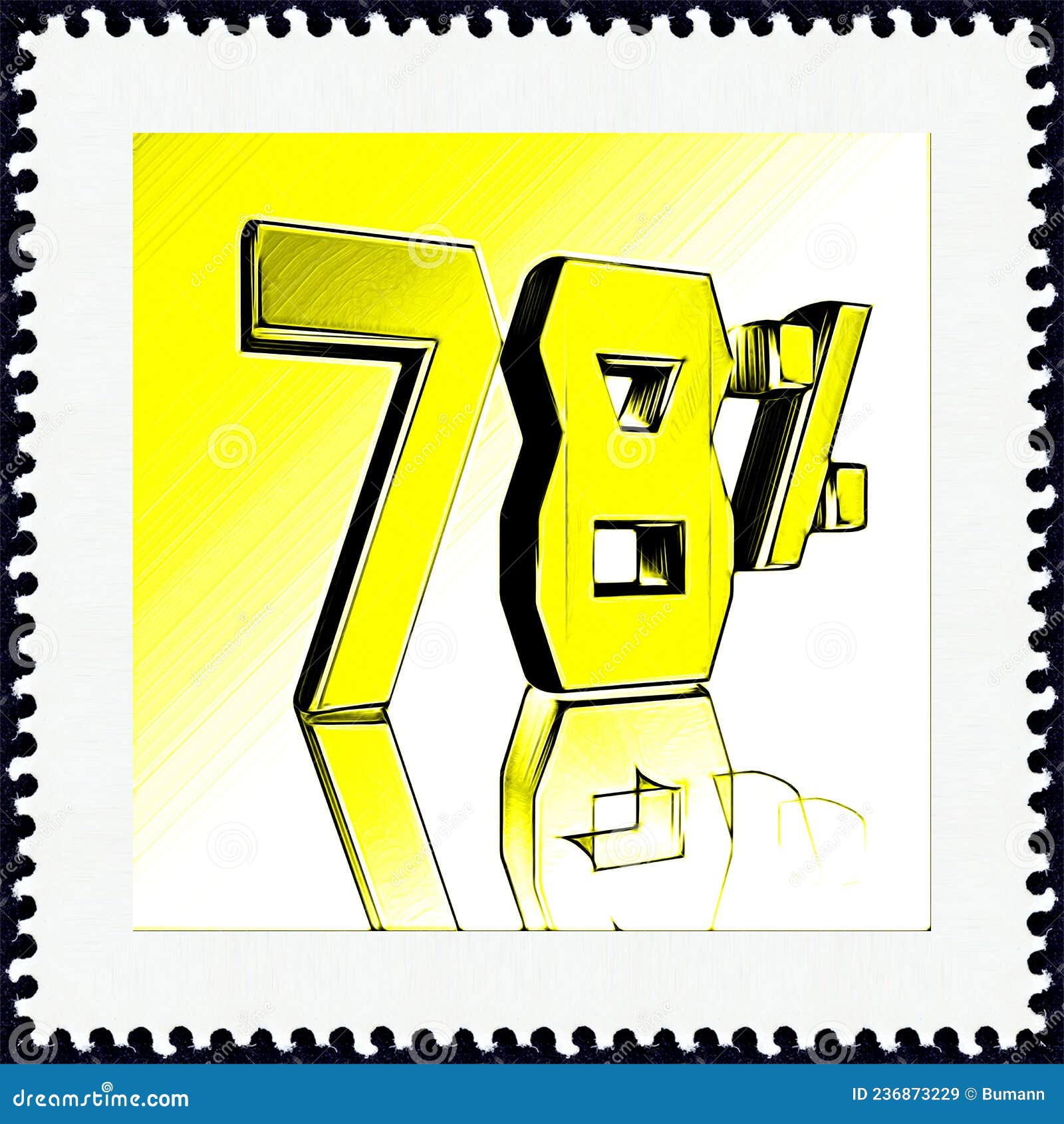 78 , 78 Percent As a 3D Illustration, 3D Rendering Stock Illustration ...