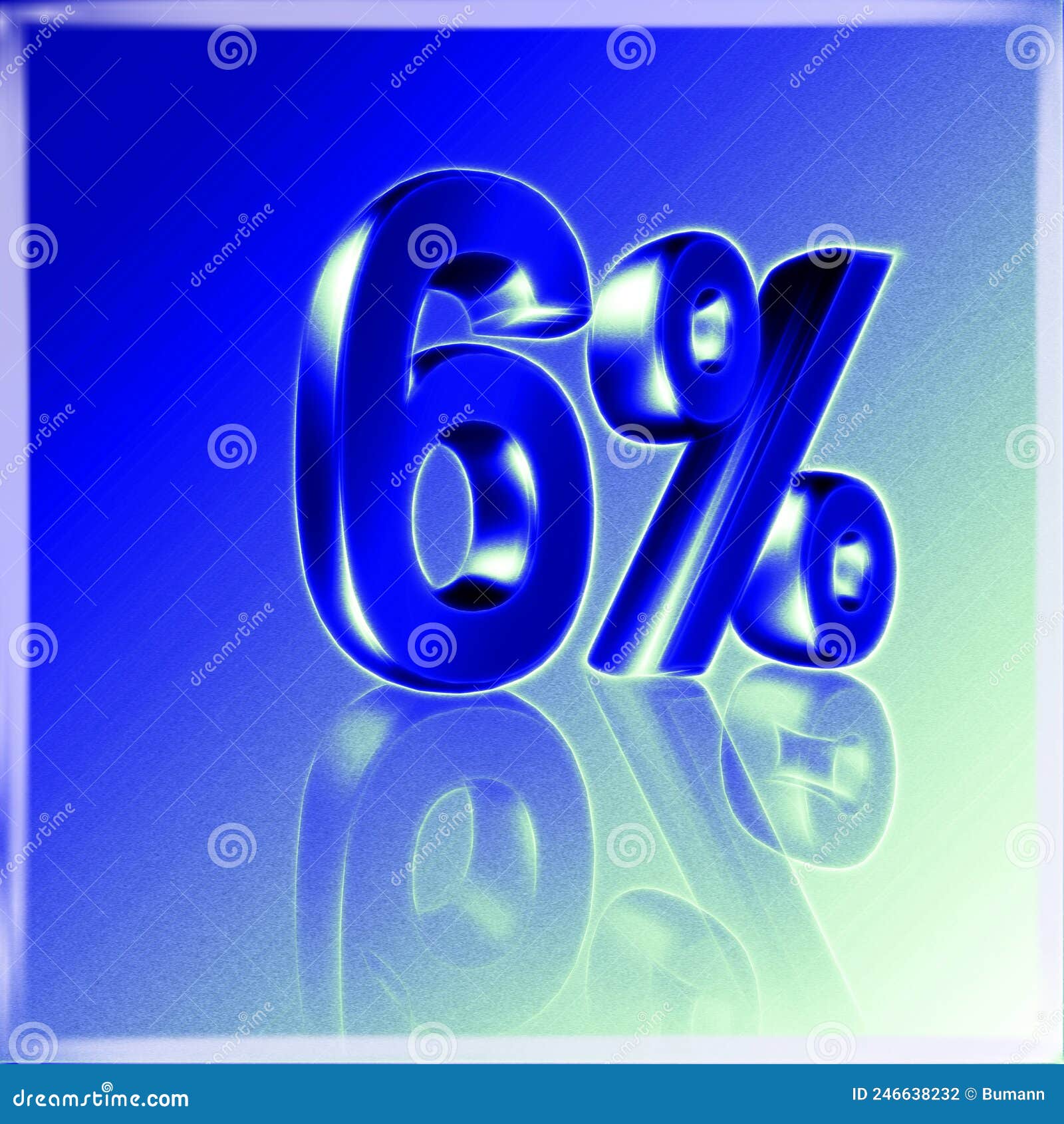 6 , 6 Percent As a 3D Illustration, 3D Rendering Stock Illustration ...
