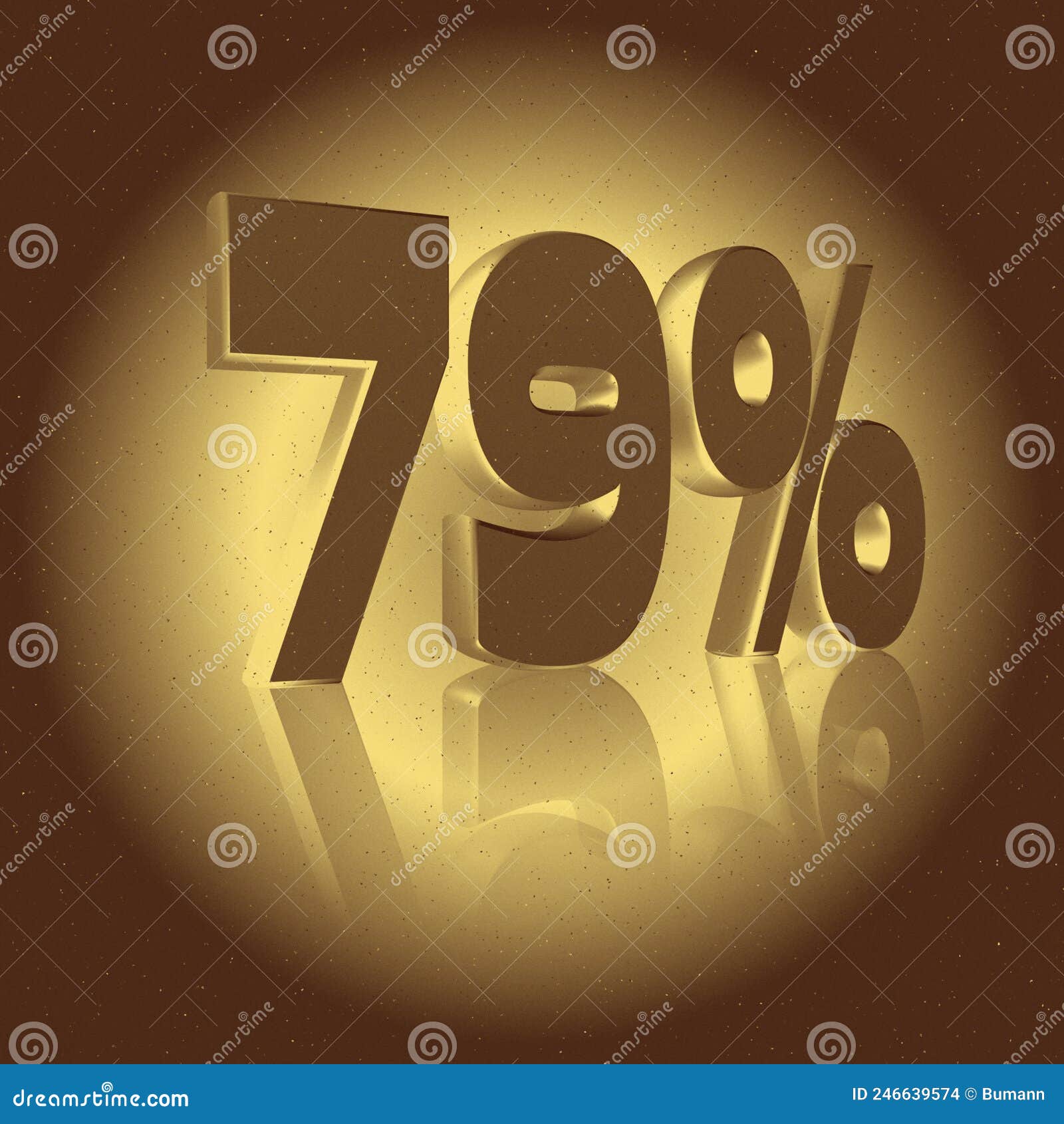 79 , 79 Percent As a 3D Illustration, 3D Rendering Stock Illustration ...