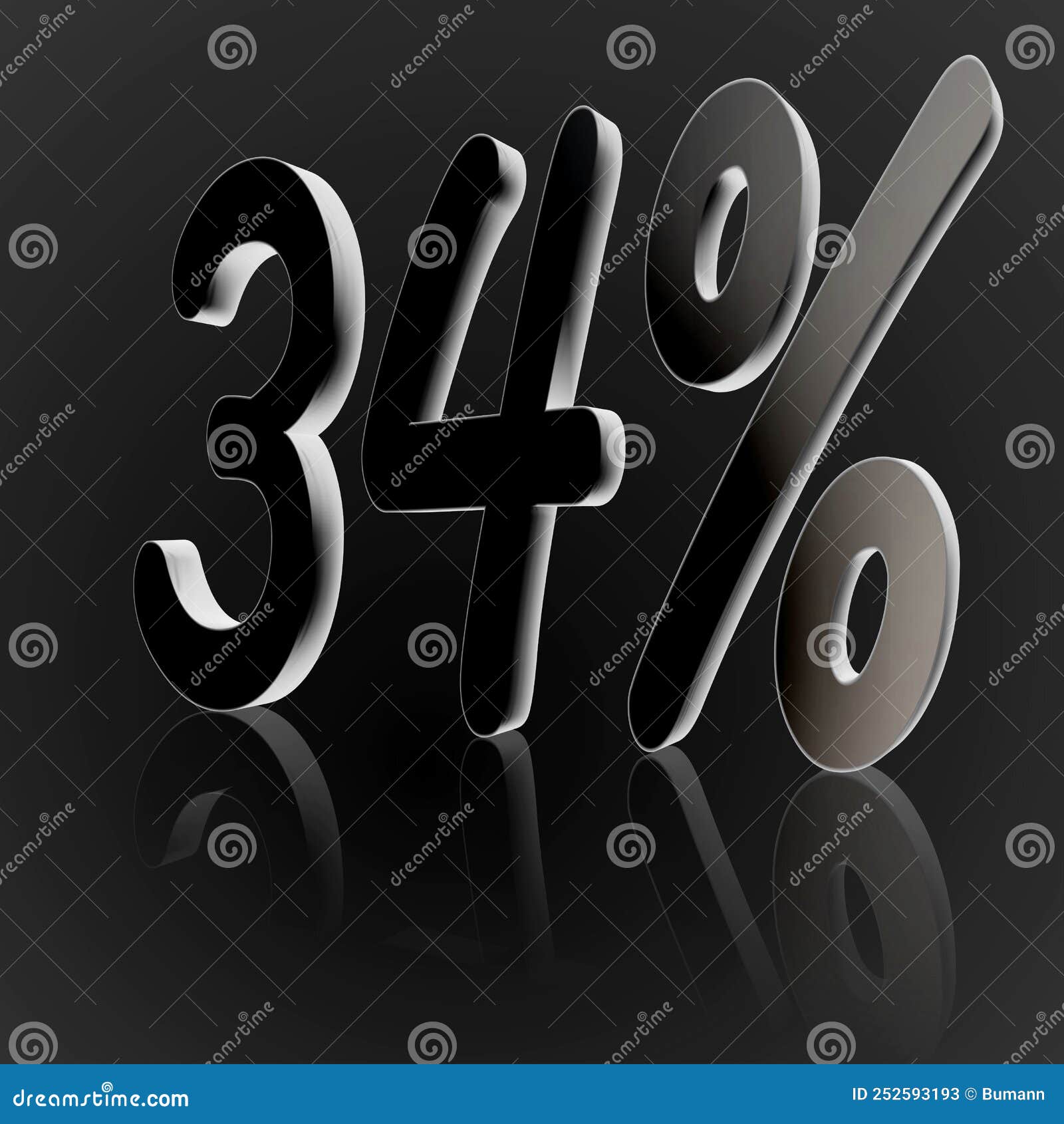 34 , 34 Percent As a 3D Illustration, 3D Rendering Stock Illustration ...