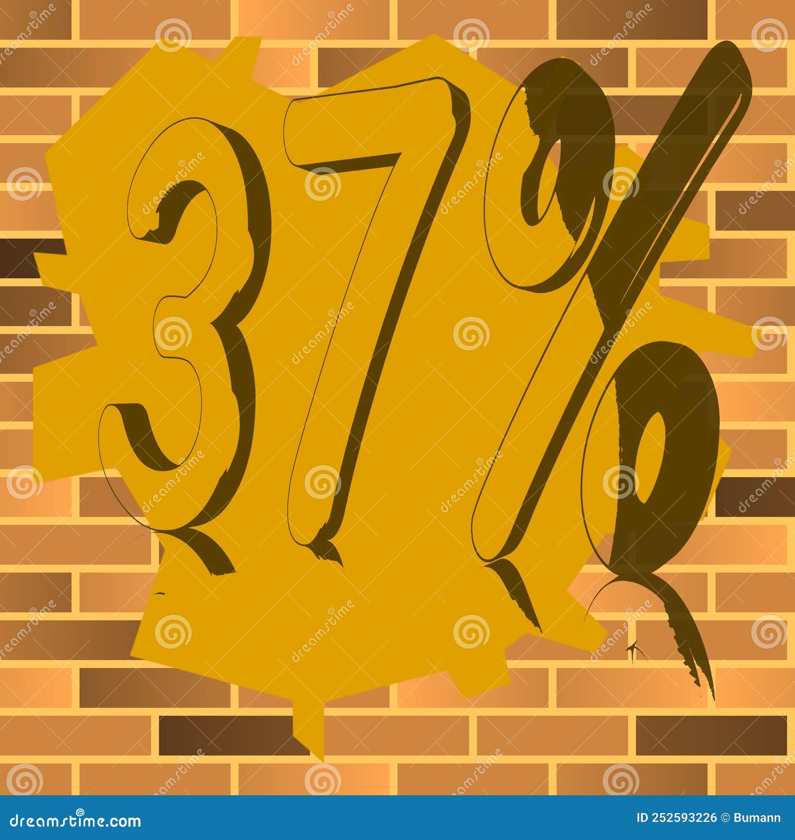 37 , 37 Percent As a 3D Illustration, 3D Rendering Stock Illustration ...