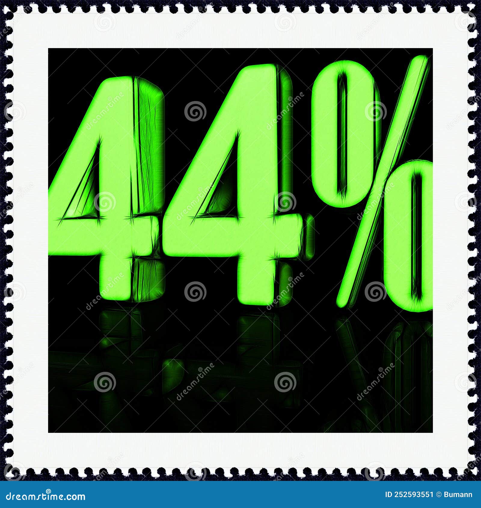 44 , 44 Percent As a 3D Illustration, 3D Rendering Stock Illustration ...