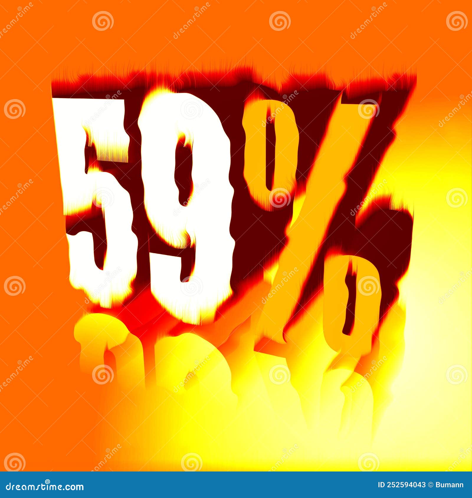 59 , 59 Percent As a 3D Illustration, 3D Rendering Stock Illustration ...