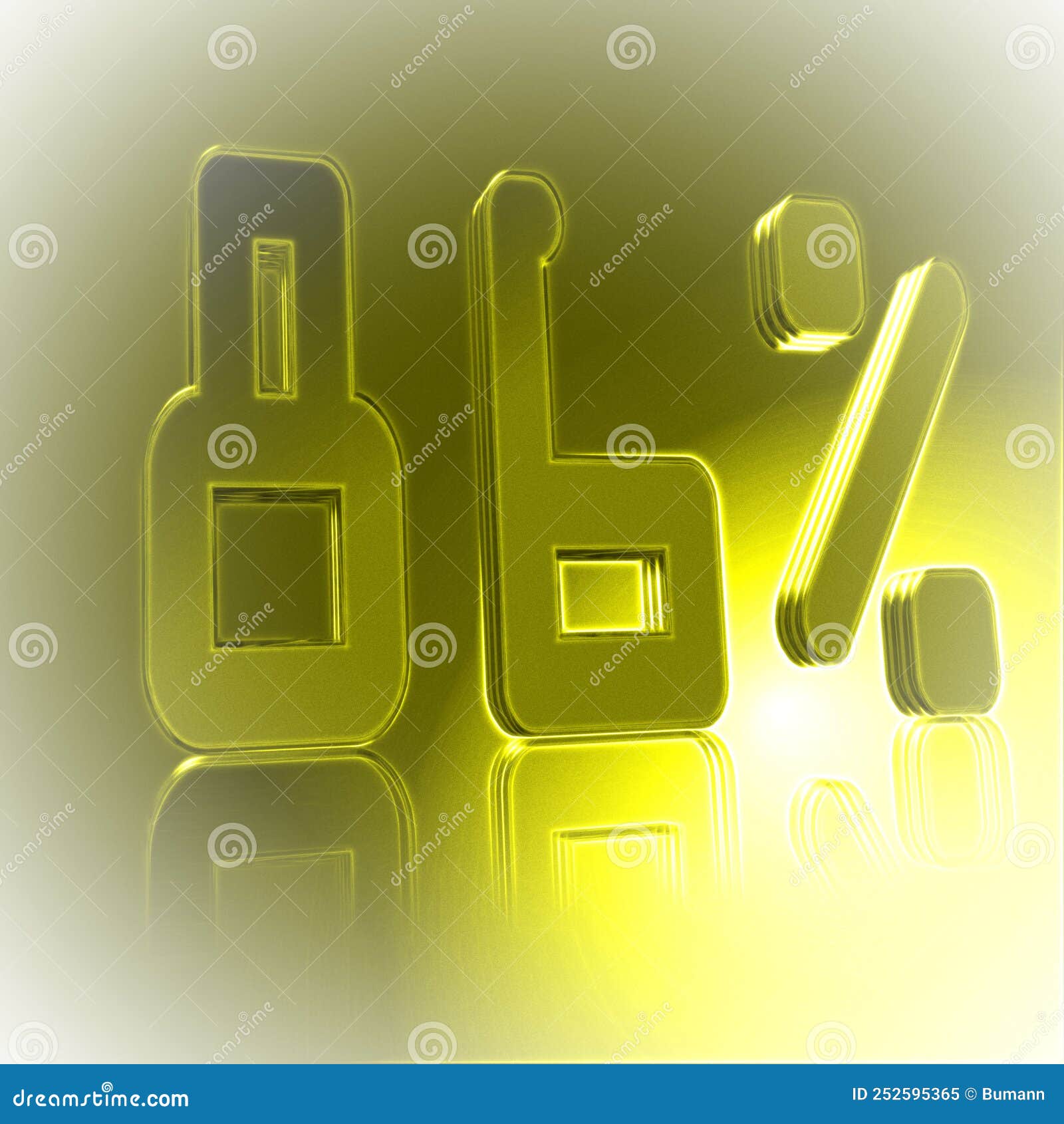 86 , 86 Percent As a 3D Illustration, 3D Rendering Stock Illustration ...