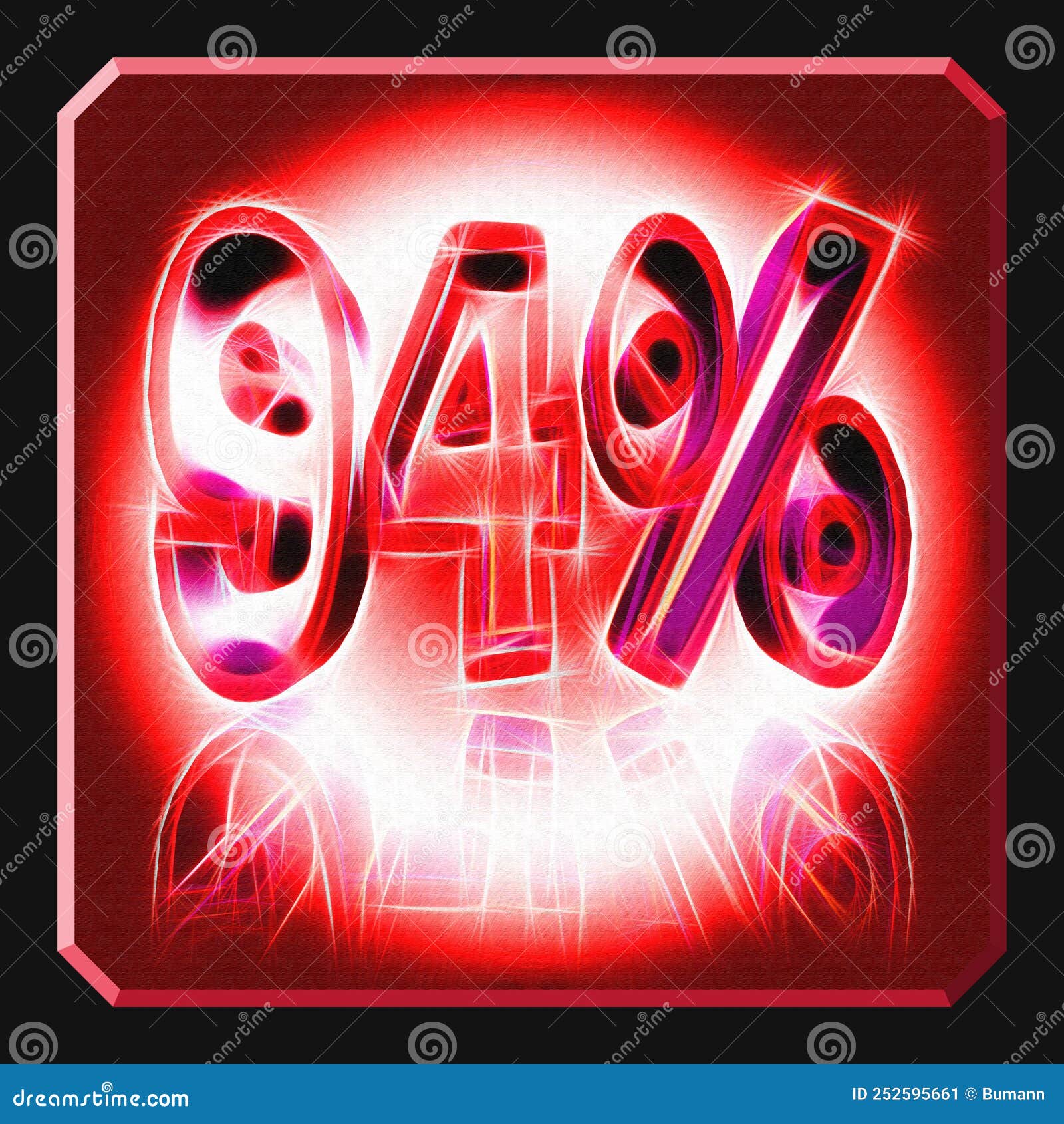 94 , 94 Percent As a 3D Illustration, 3D Rendering Stock Illustration ...