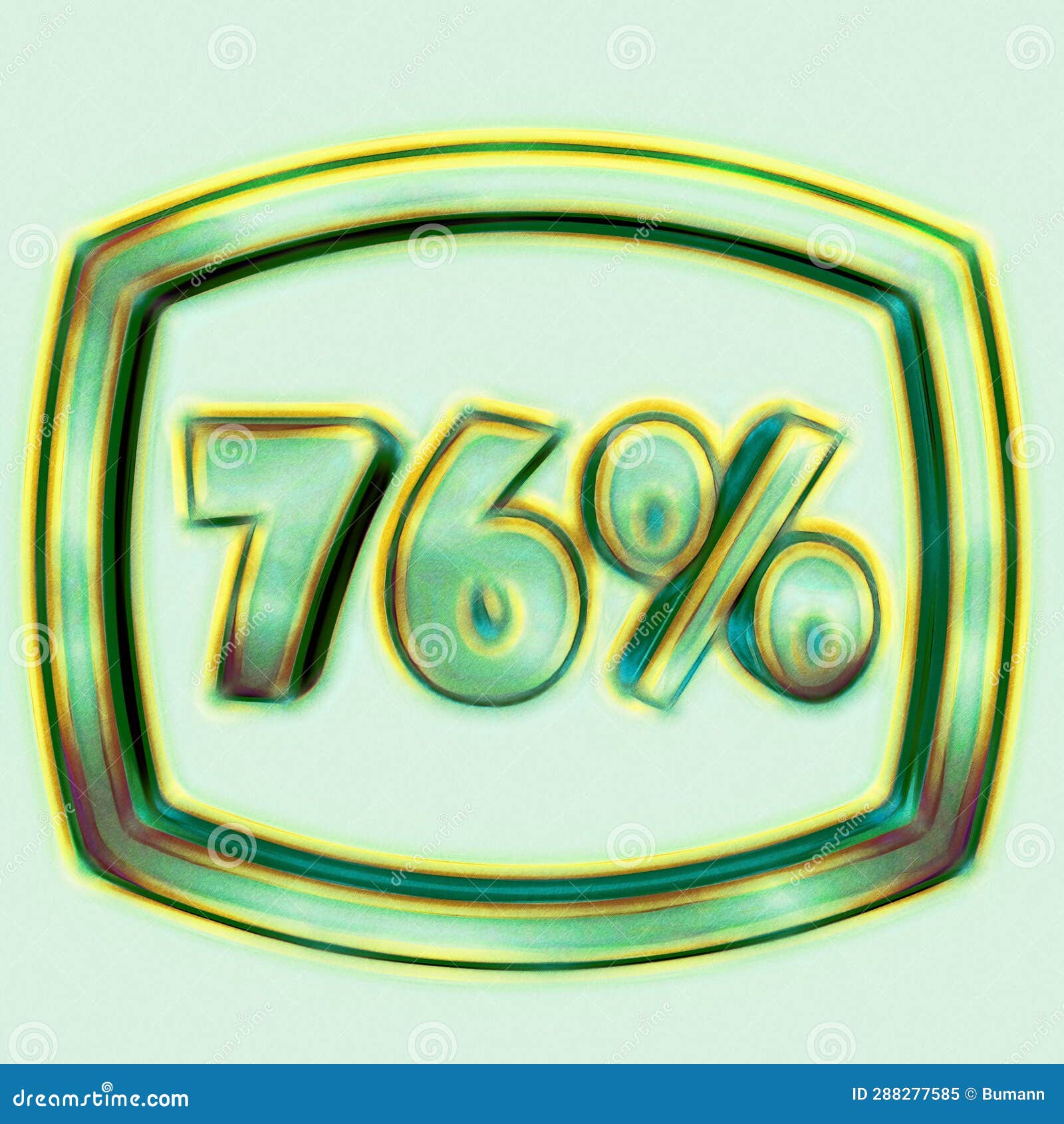 76 Percent As a 3D Illustration, 3D Rendering Stock Illustration ...
