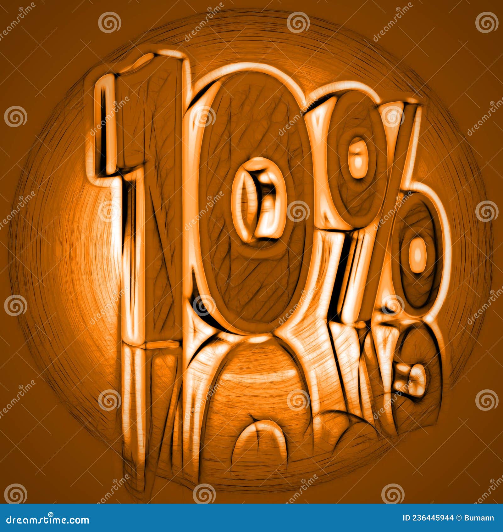 10 , 10 Percent As a 3D Illustration, 3D Rendering Stock Illustration ...