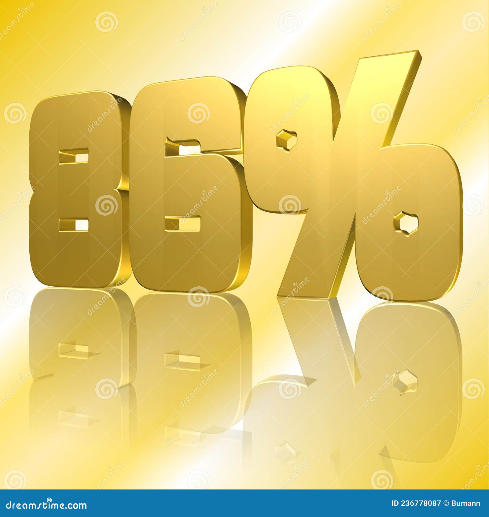 86 , 86 Percent As a 3D Illustration, 3D Rendering Stock Illustration ...