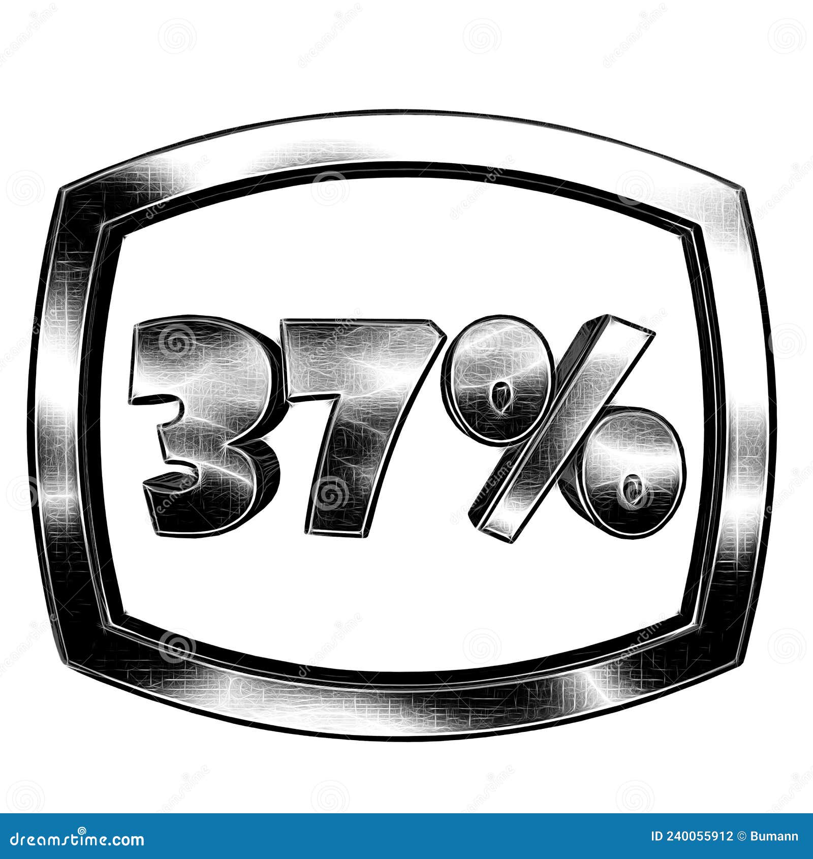 37 , 37 Percent As a 3D Illustration, 3D Rendering Stock Illustration ...