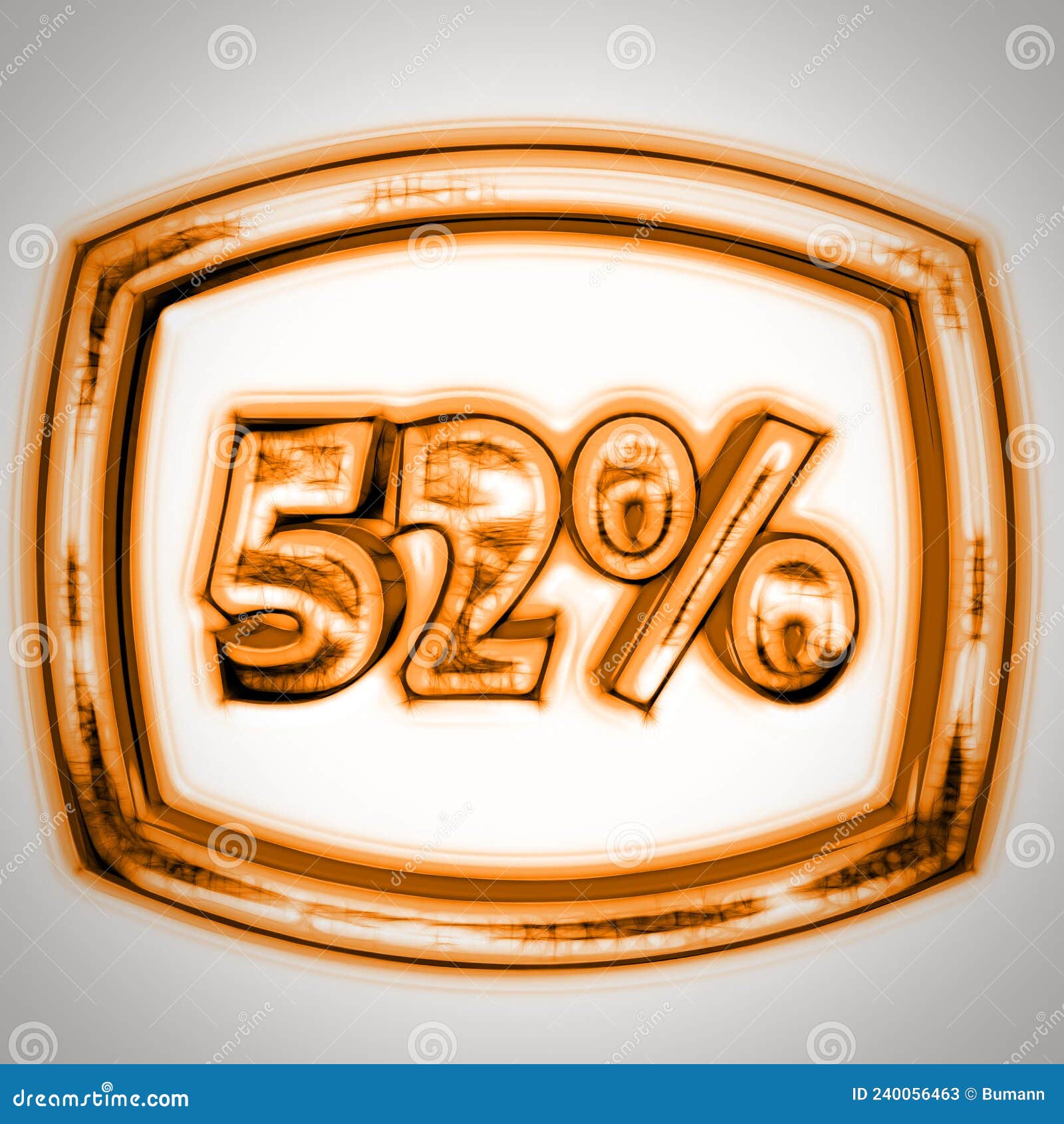 52 , 52 Percent As a 3D Illustration, 3D Rendering Stock Illustration ...