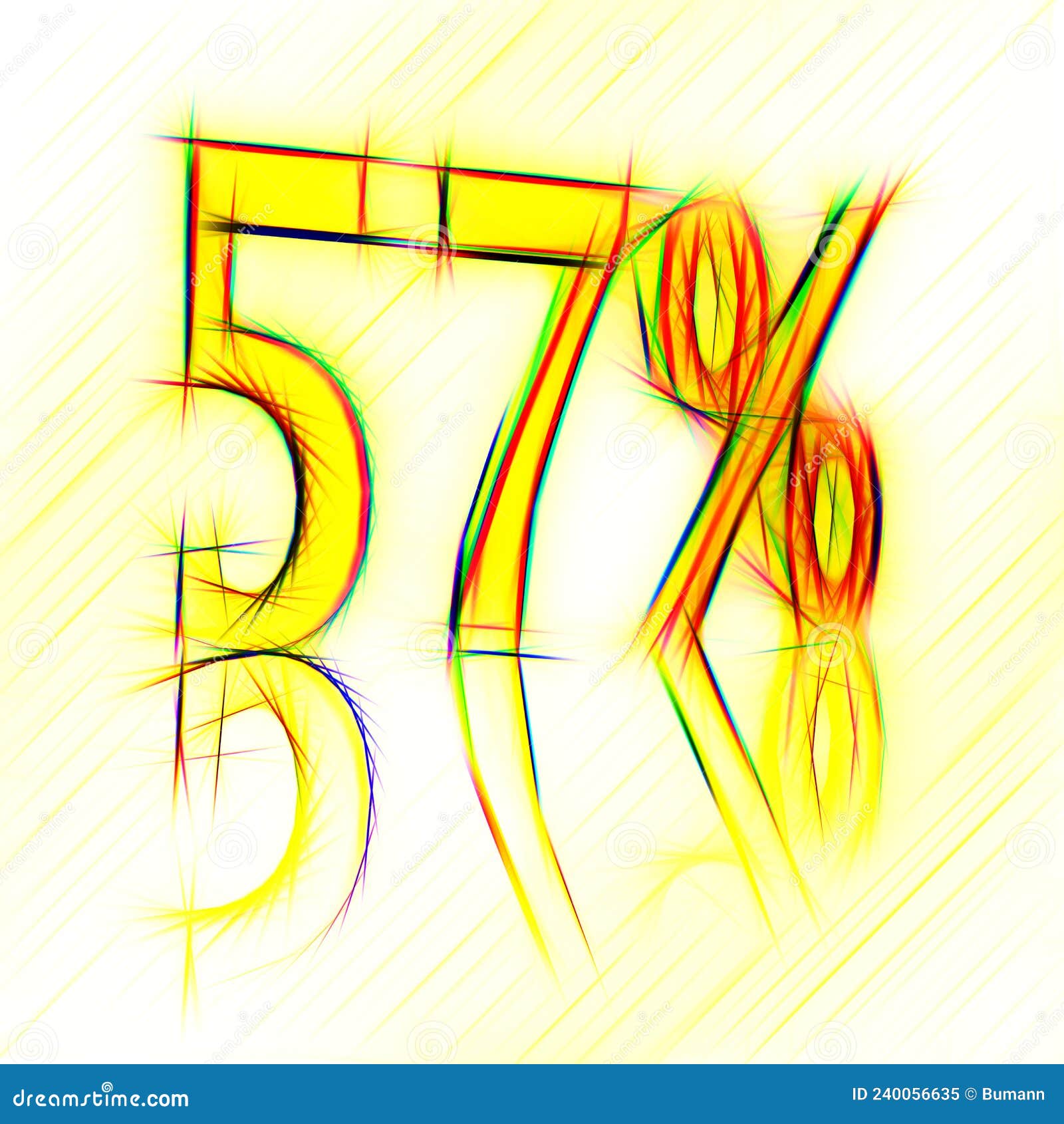 57 , 57 Percent As a 3D Illustration, 3D Rendering Stock Illustration ...