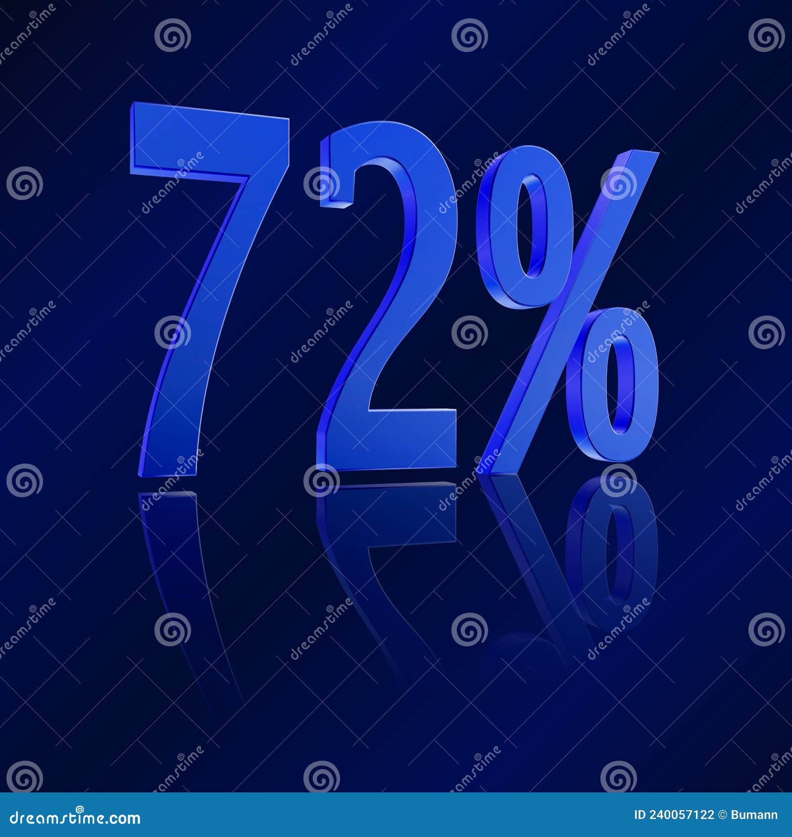 72 , 72 Percent As a 3D Illustration, 3D Rendering Stock Illustration ...