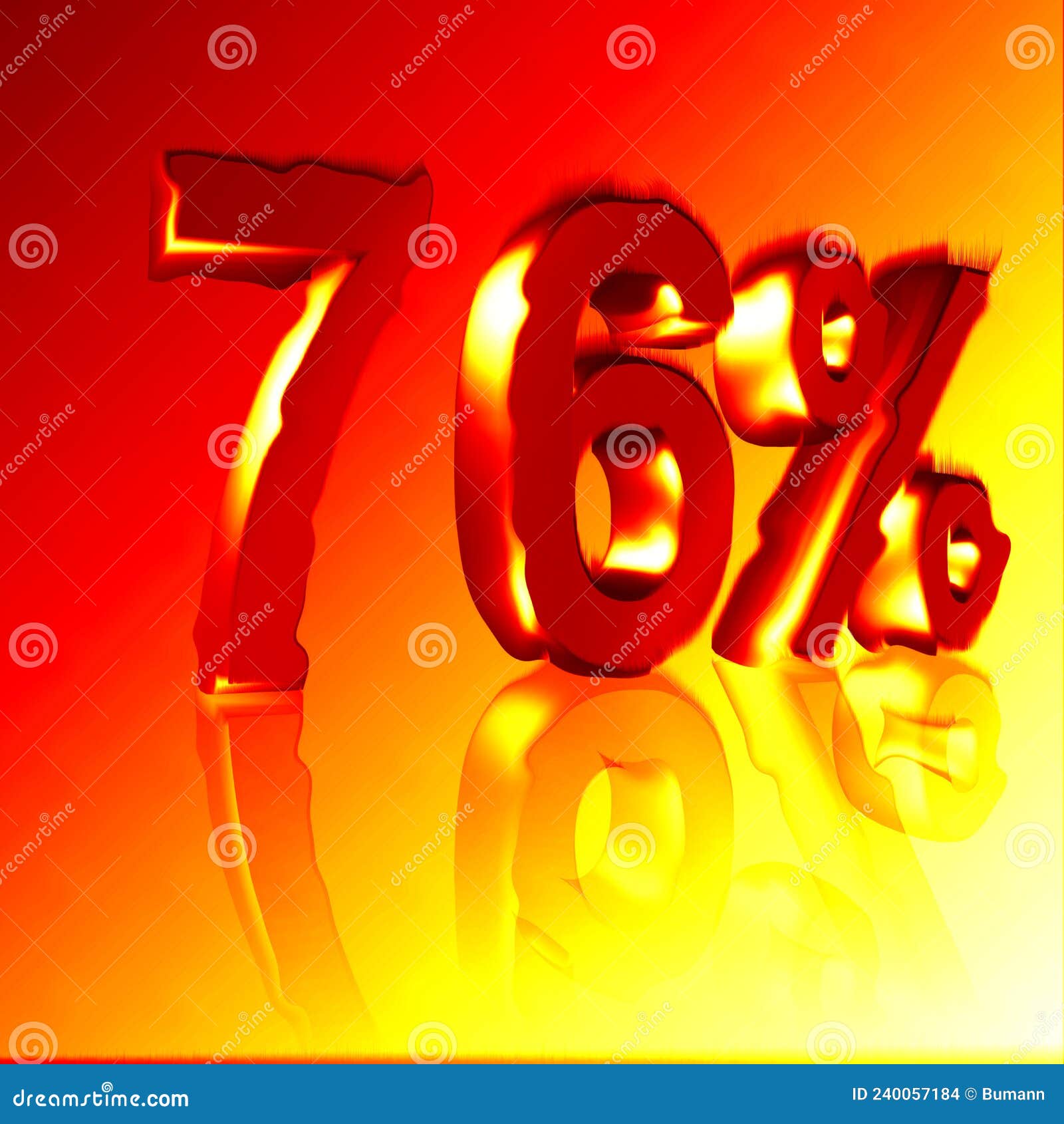 76 , 76 Percent As a 3D Illustration, 3D Rendering Stock Illustration ...