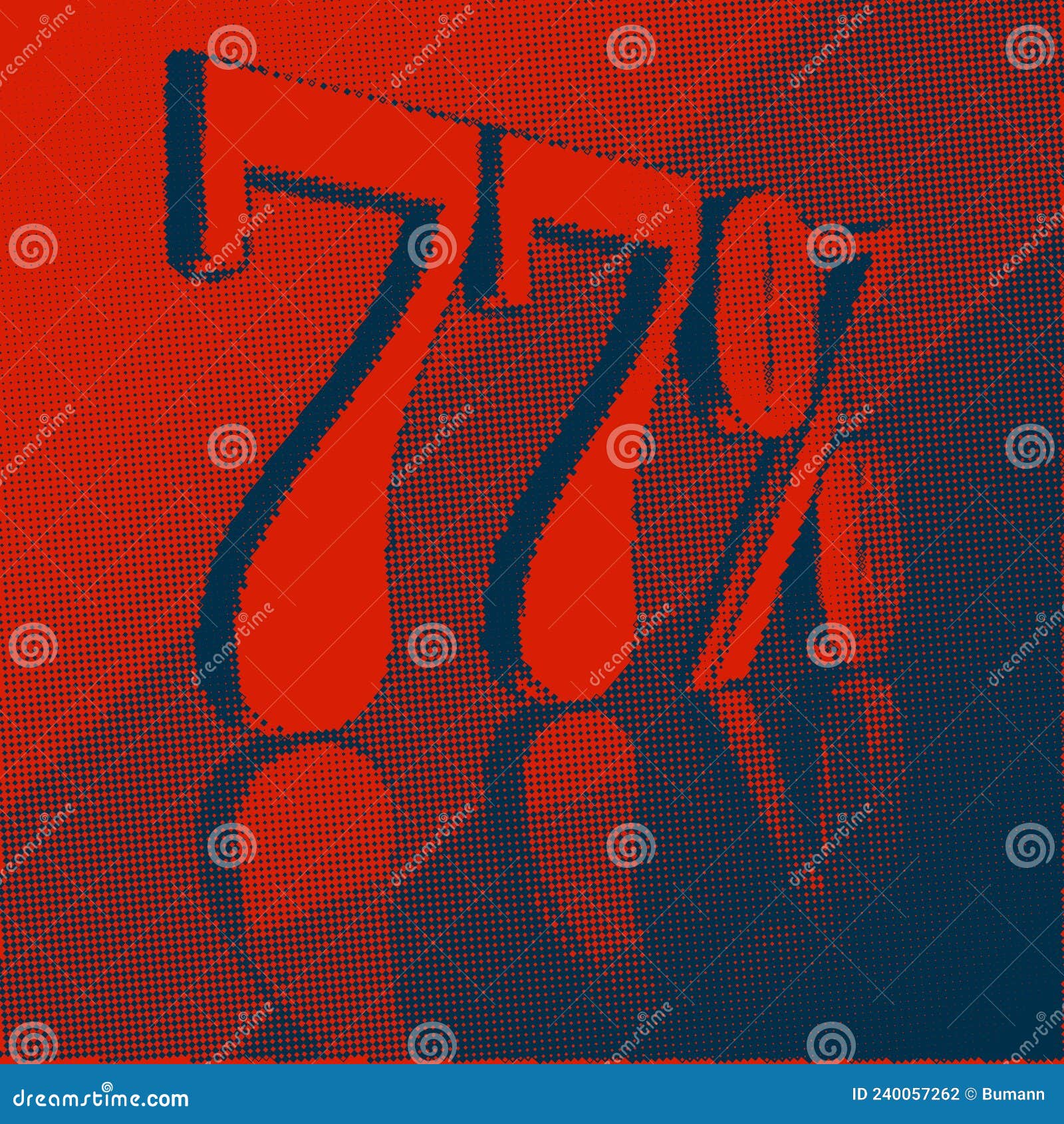 77 , 77 Percent As a 3D Illustration, 3D Rendering Stock Illustration ...