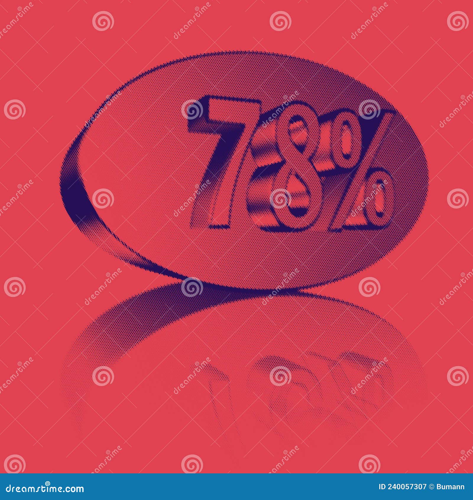 78 , 78 Percent As a 3D Illustration, 3D Rendering Stock Illustration ...