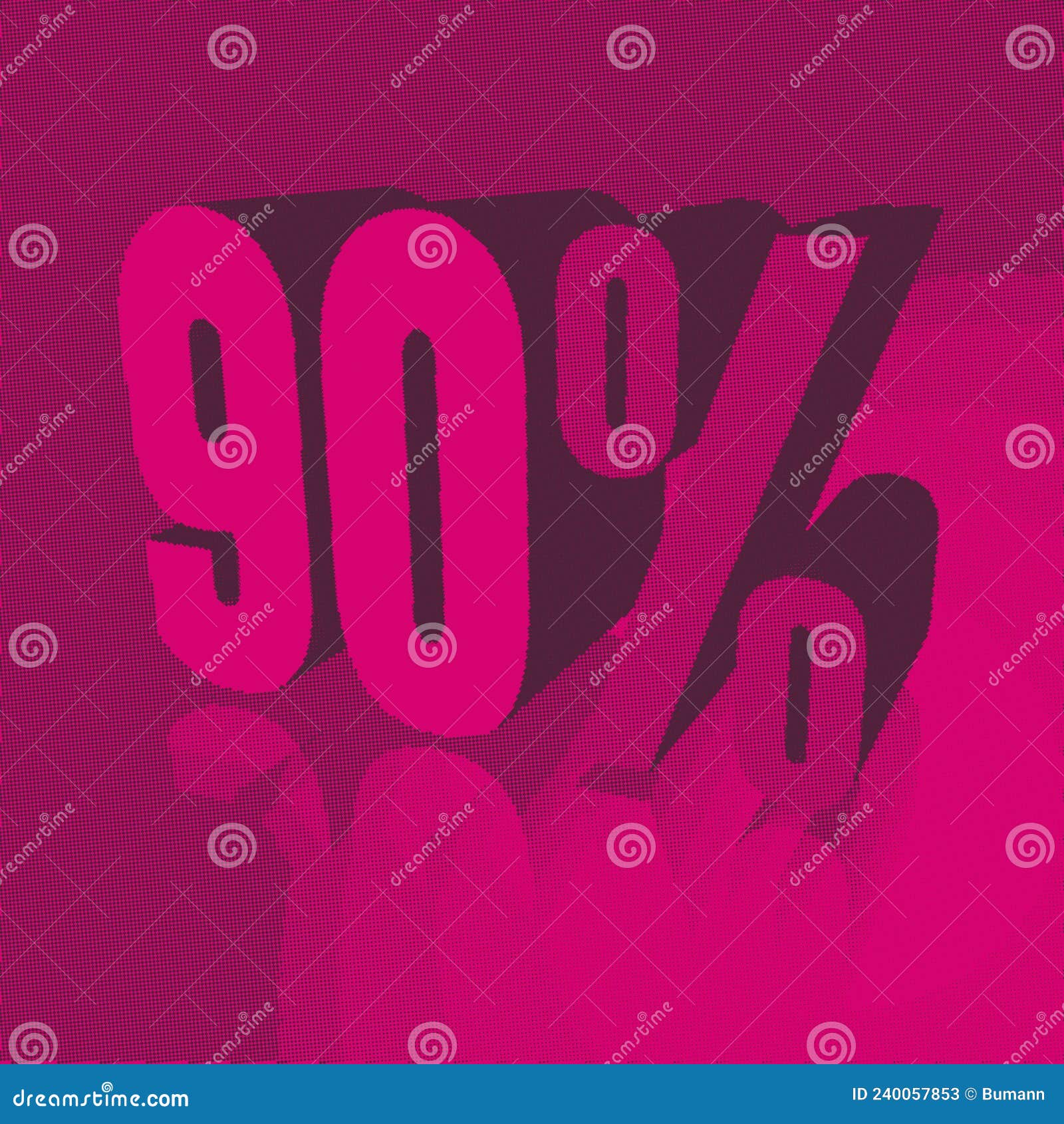 90 , 90 Percent As a 3D Illustration, 3D Rendering Stock Illustration ...