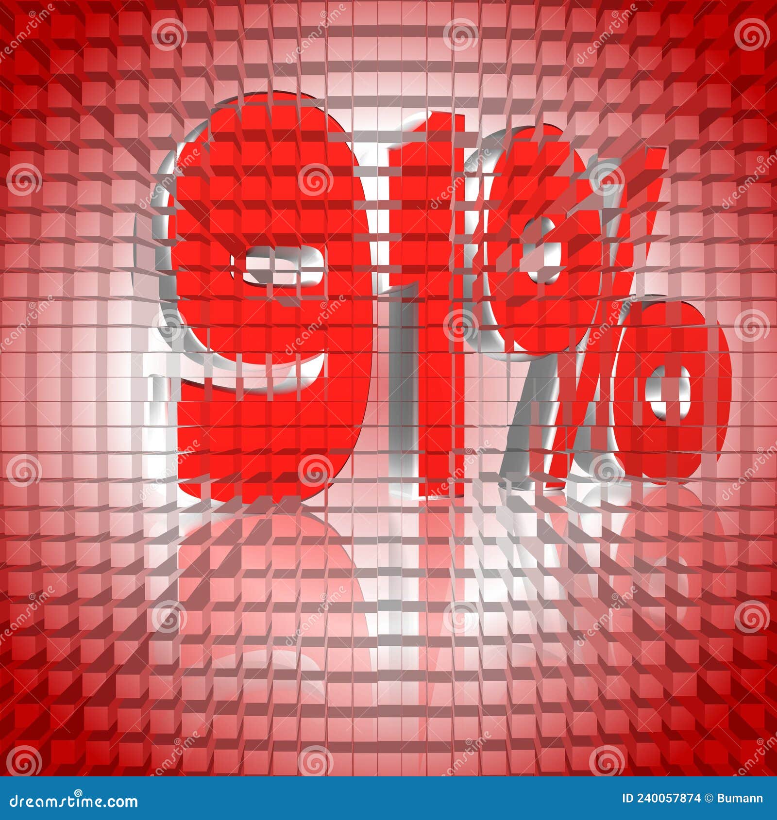 91 , 91 Percent As a 3D Illustration, 3D Rendering Stock Illustration ...