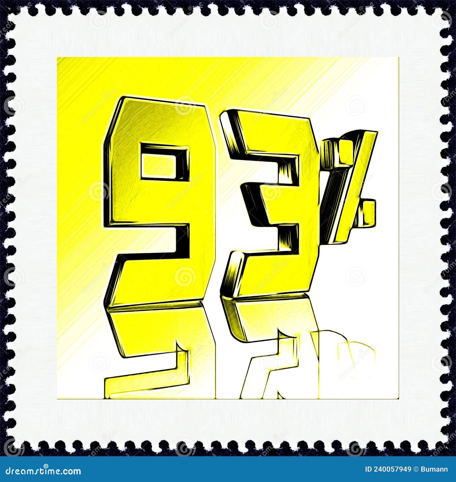 93 , 93 Percent As a 3D Illustration, 3D Rendering Stock Illustration ...