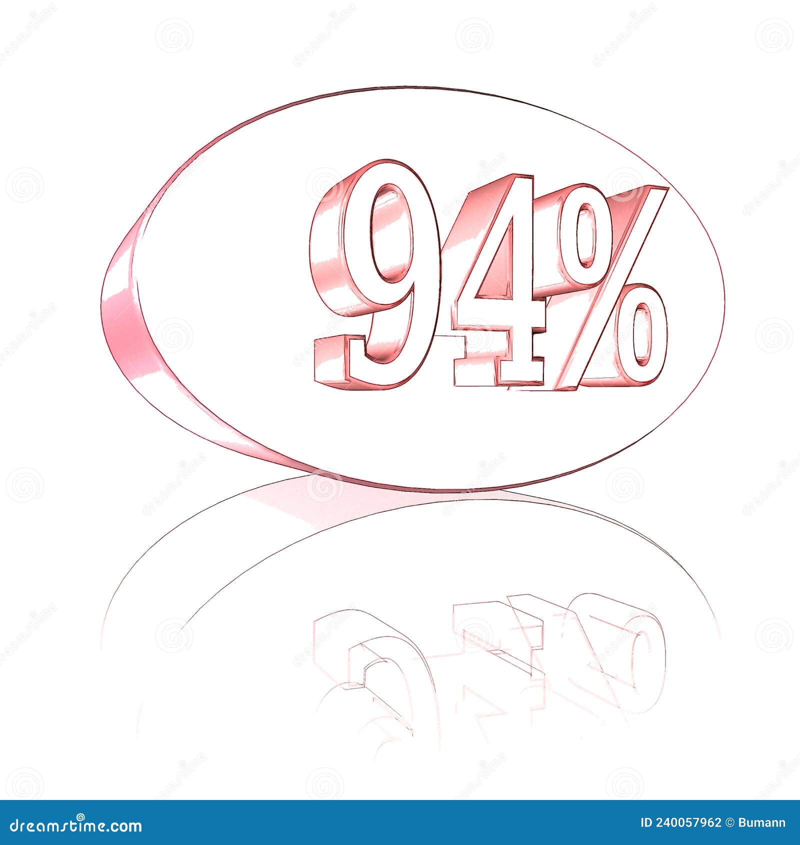 94 , 94 Percent As a 3D Illustration, 3D Rendering Stock Illustration ...